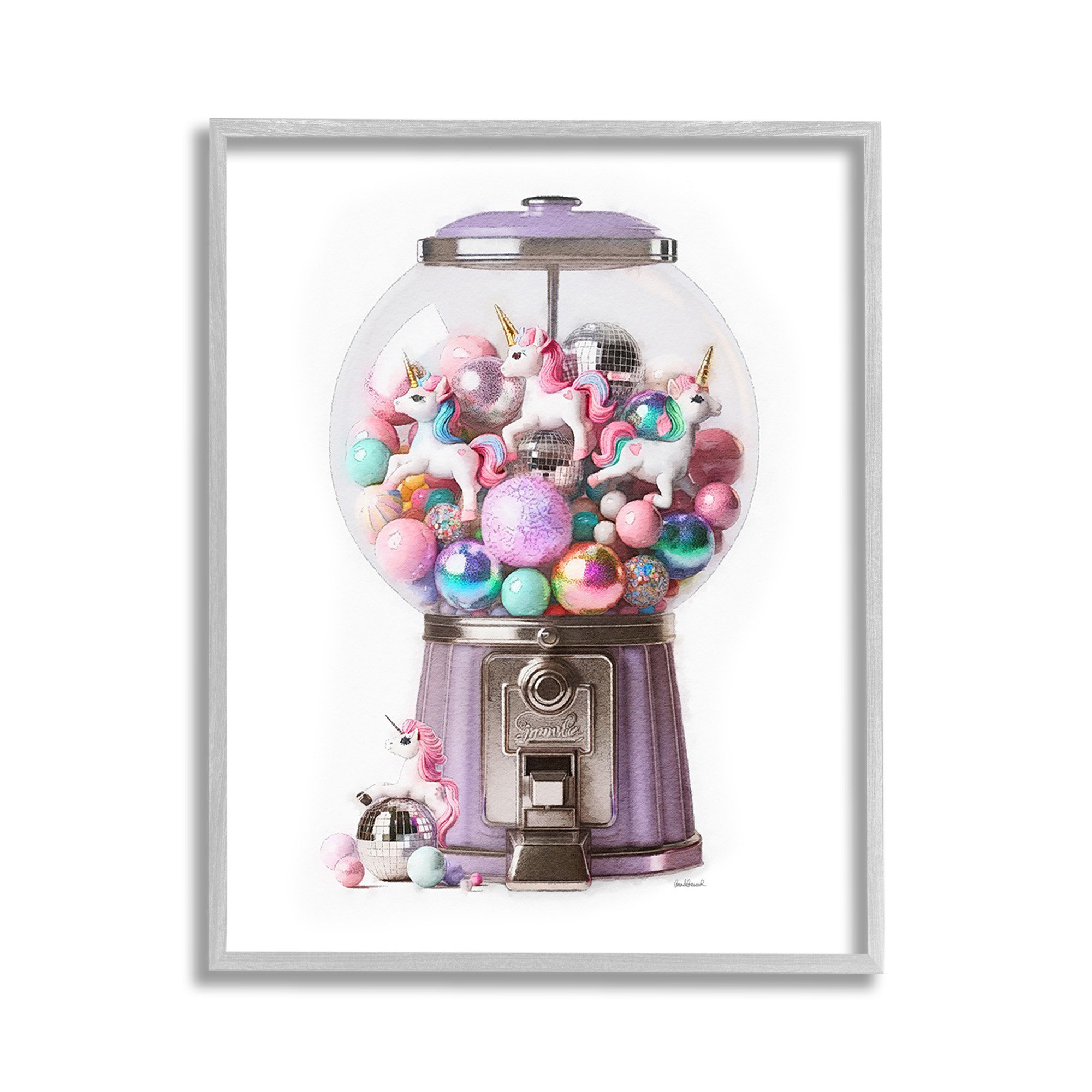 Stupell Industries " Unicorn Gumball Machine Single Picture Frame " by ...