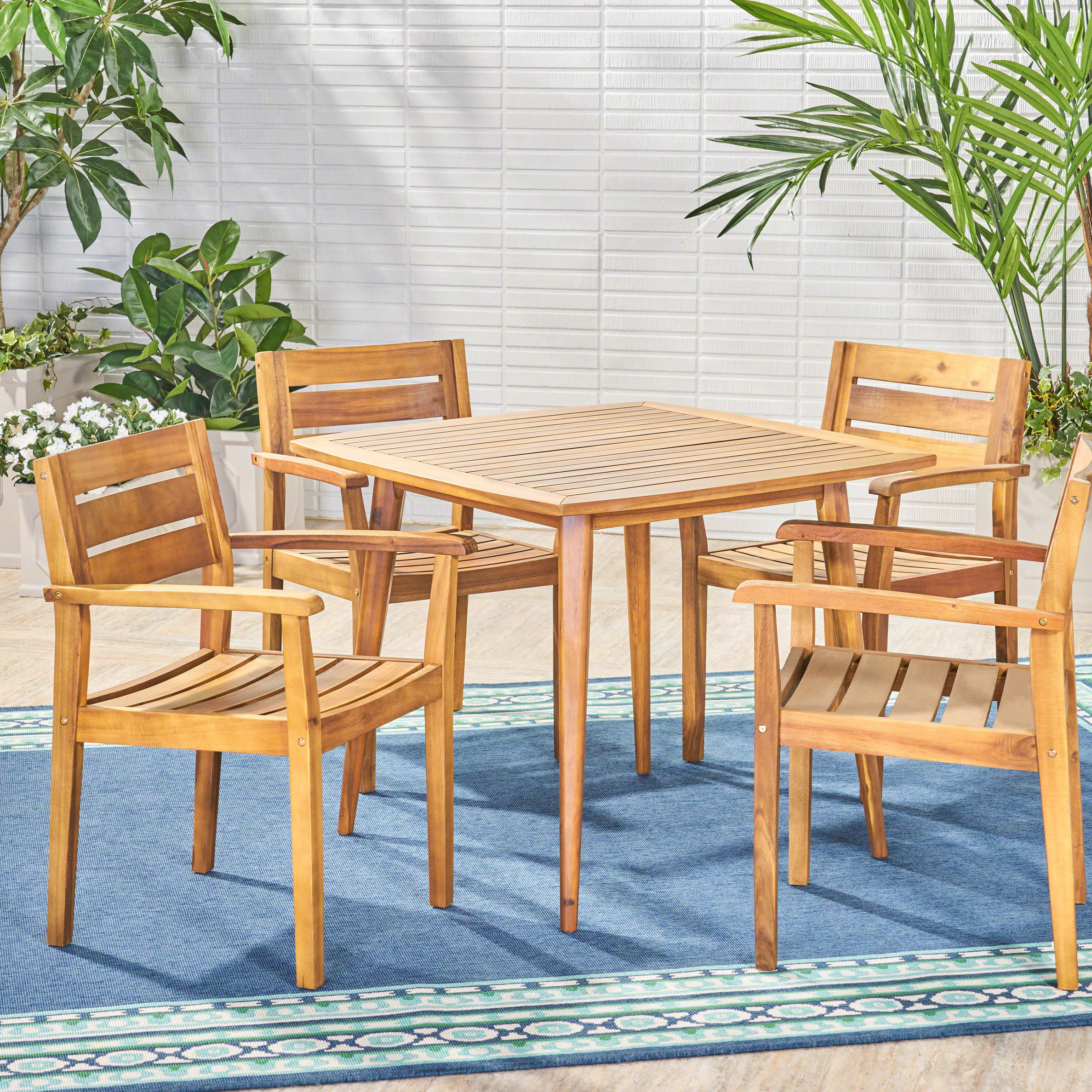 Corrigan Studio® Ruley 4 - Person Square Outdoor Dining Set & Reviews ...
