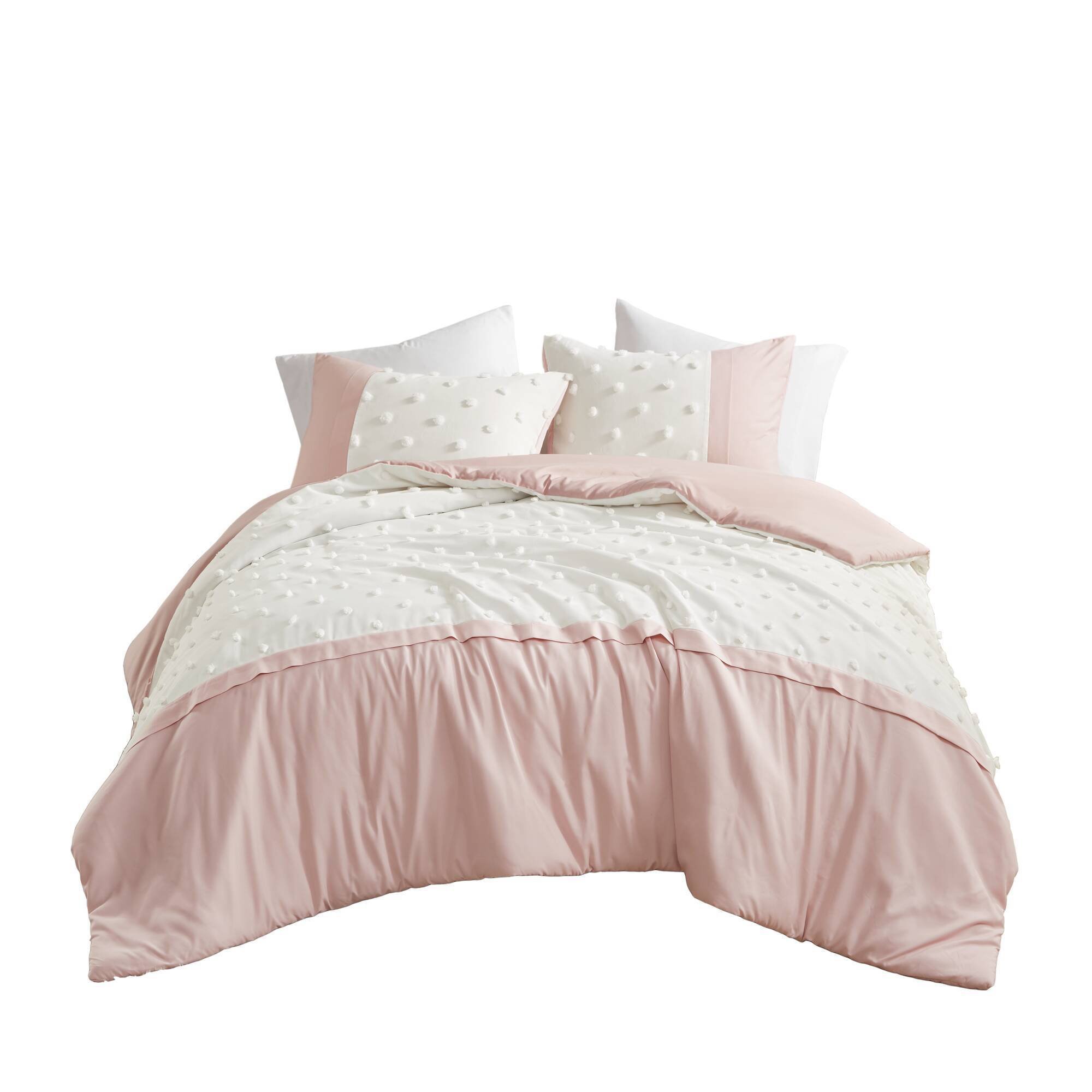 DORROM Luxurious Jacquard Duvet Cover, Polyester Colorblock Design ...