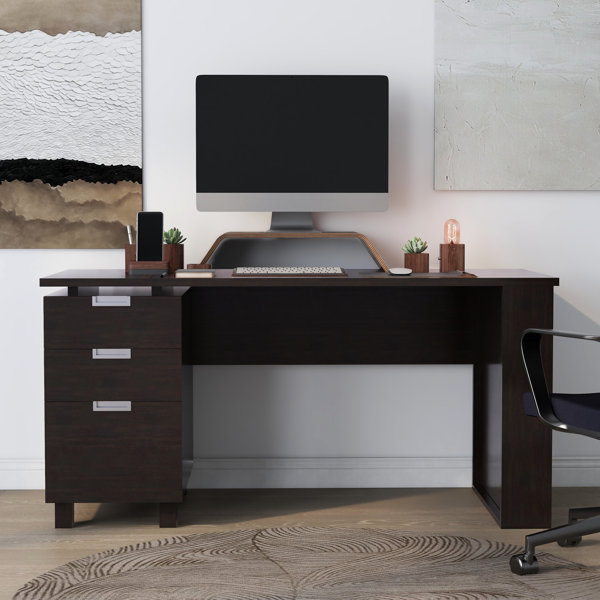 Latitude Run® 59.05" Width 3-Drawer Computer Desk | Wayfair