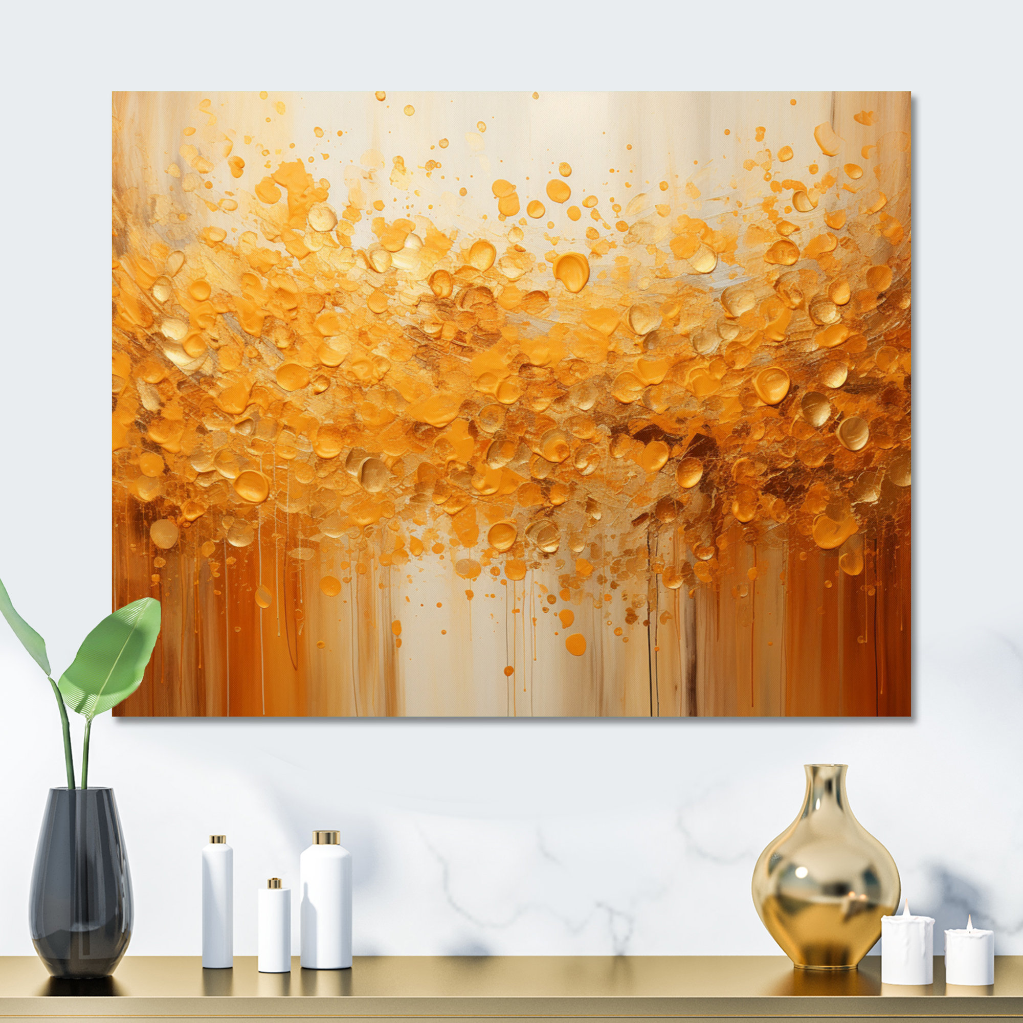 Everly Quinn Amber Glow III - Abstract Landscape Metal Wall Art Living Room | Wayfair