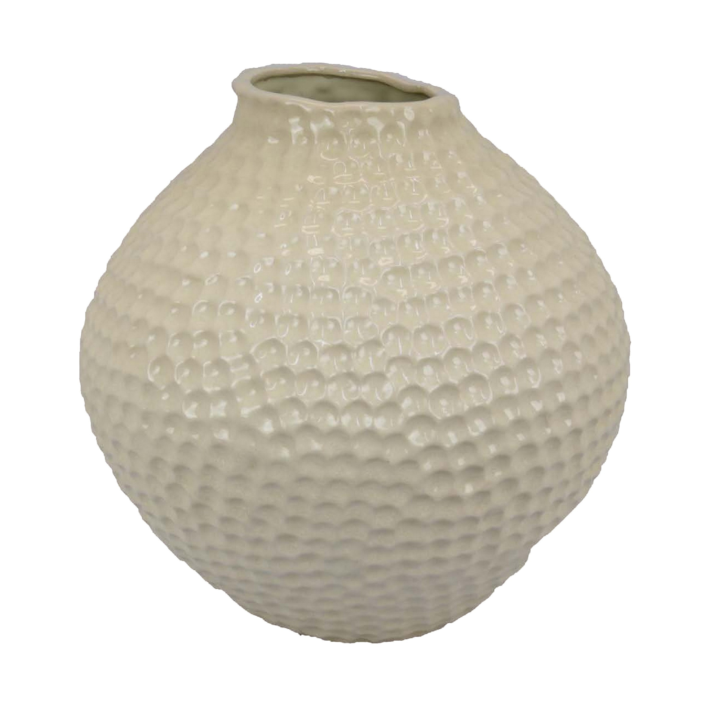 Benjara Evans Accent Vase, Embossed Textured Surface, Ceramic 14 Inch ...
