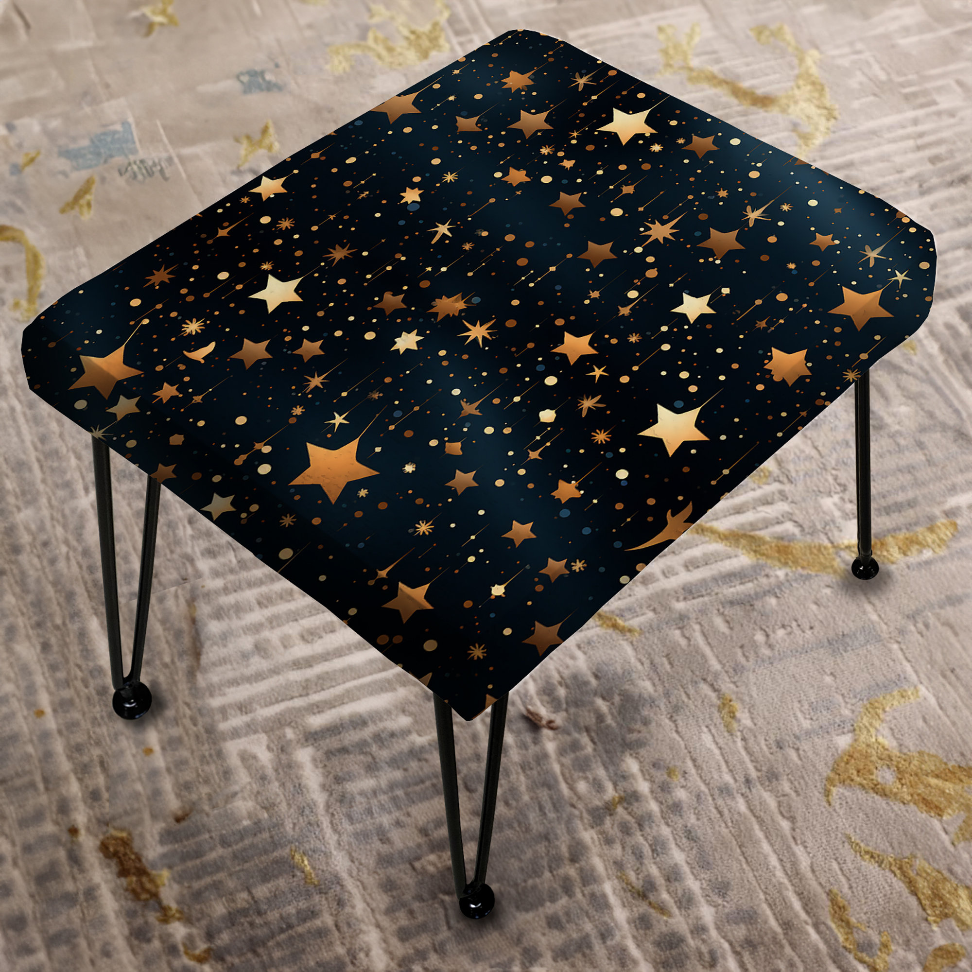Design Art Glamorous Blue Midnight Stars Galaxy - Abstract Rectangle ...