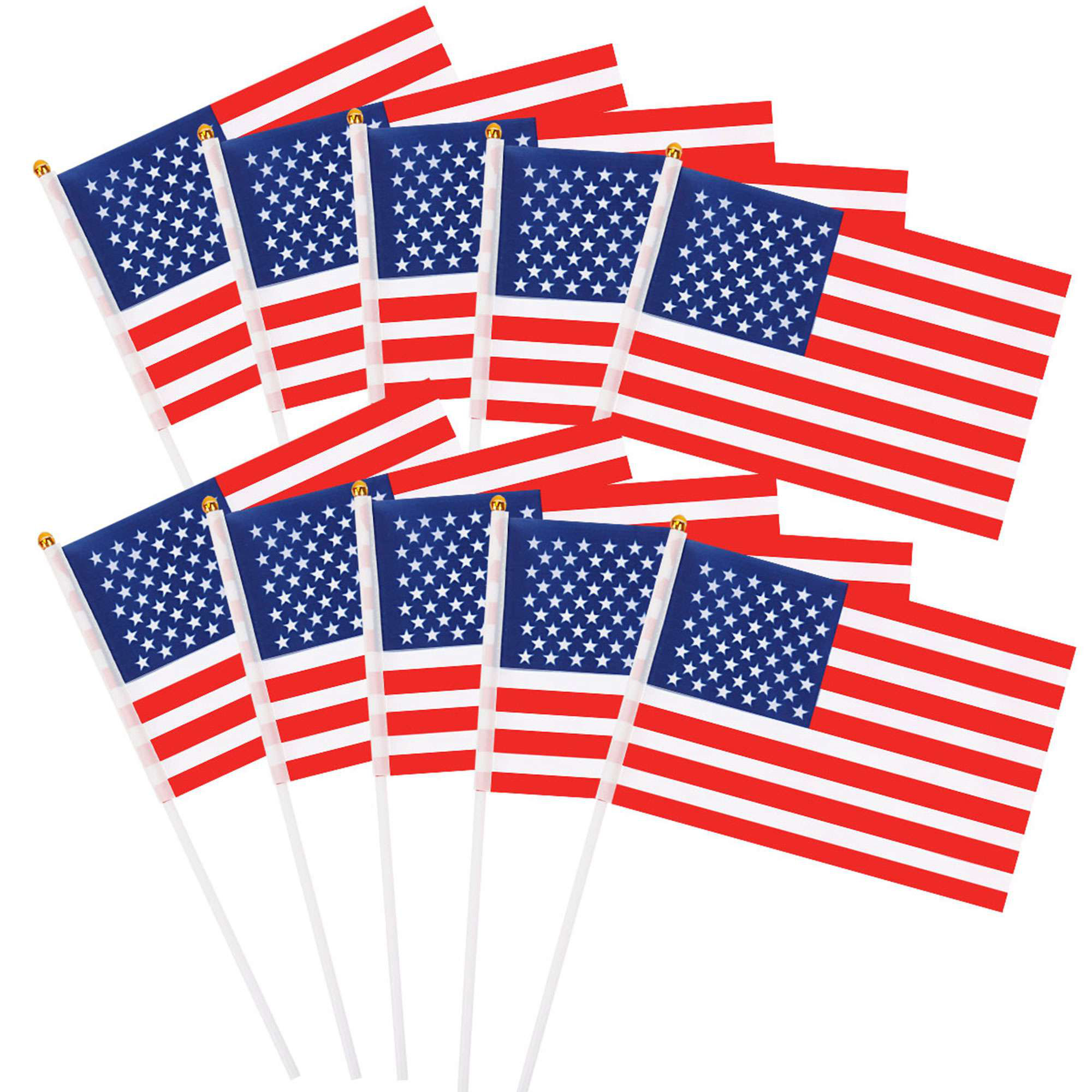 Charlton Home 50 Pack Small American Flags Mini USA Flag on Stick ...