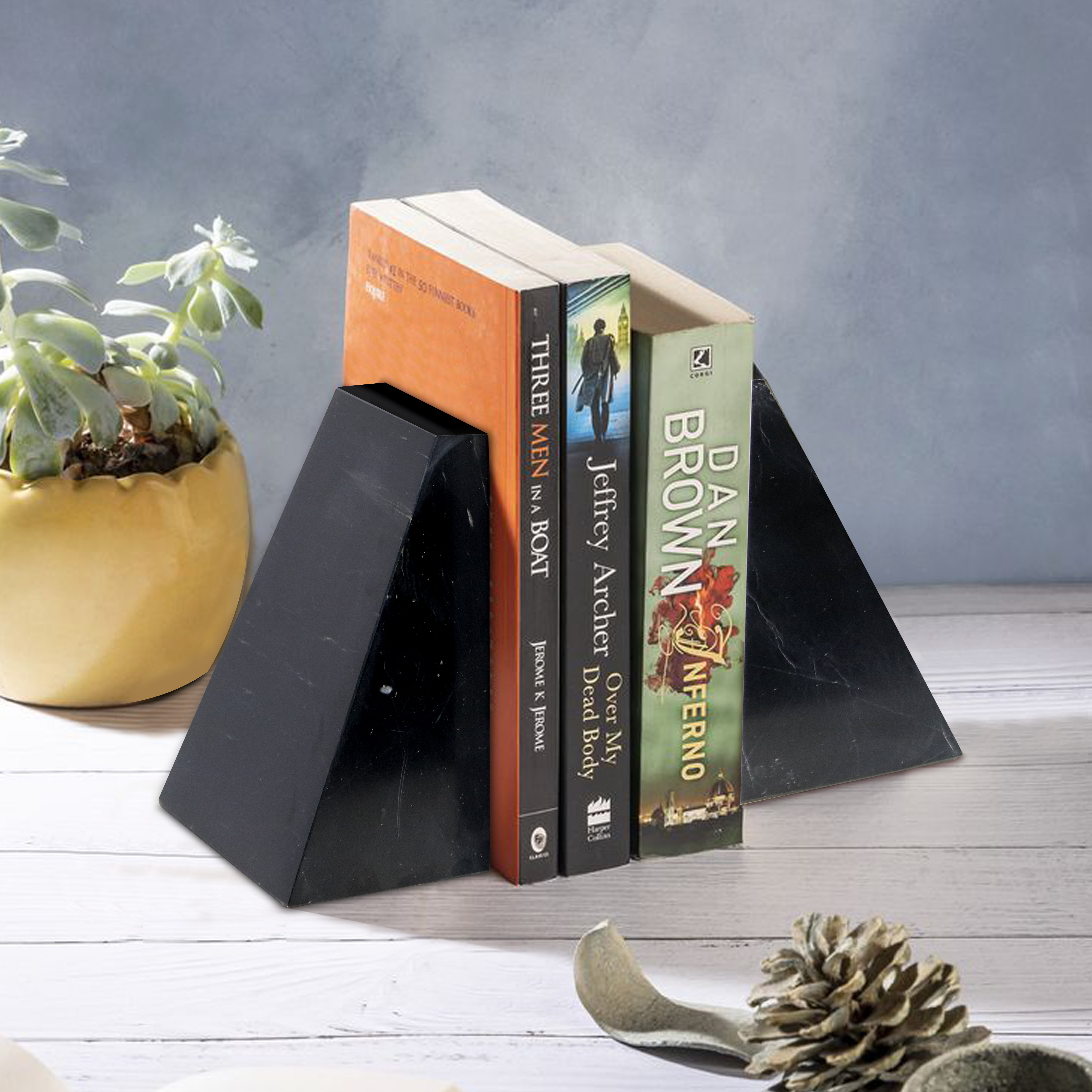 Bello Treasure Marble Triangle Bookend Set - Wayfair Canada