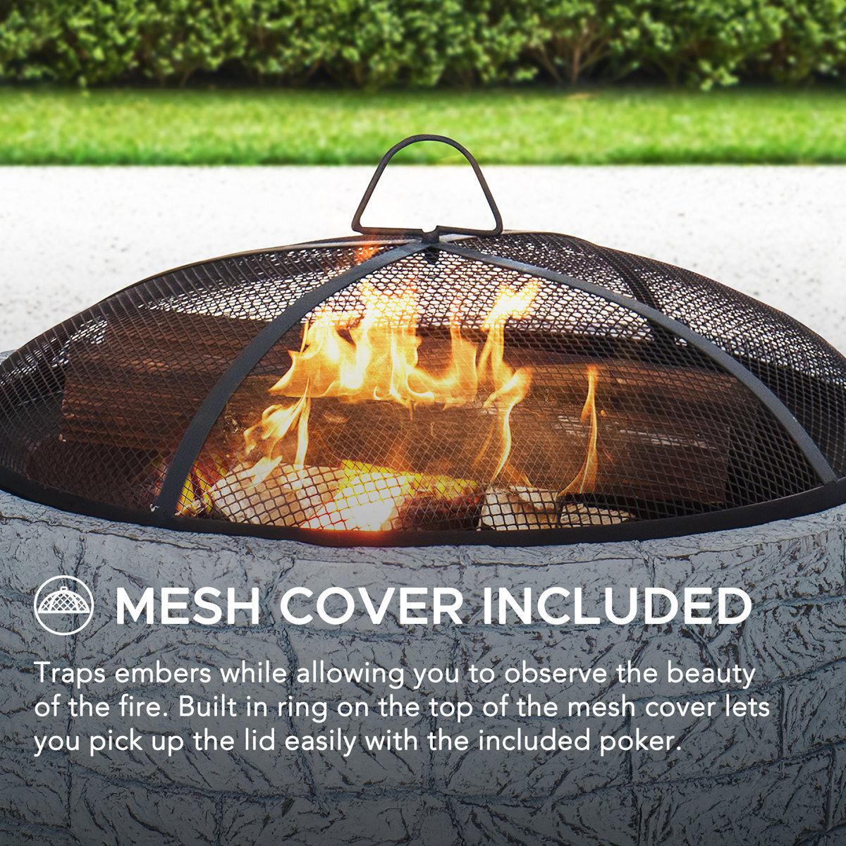 World Menagerie Sunjoy Aesir 26 inch Fire Pit for Outside, Outdoor ...