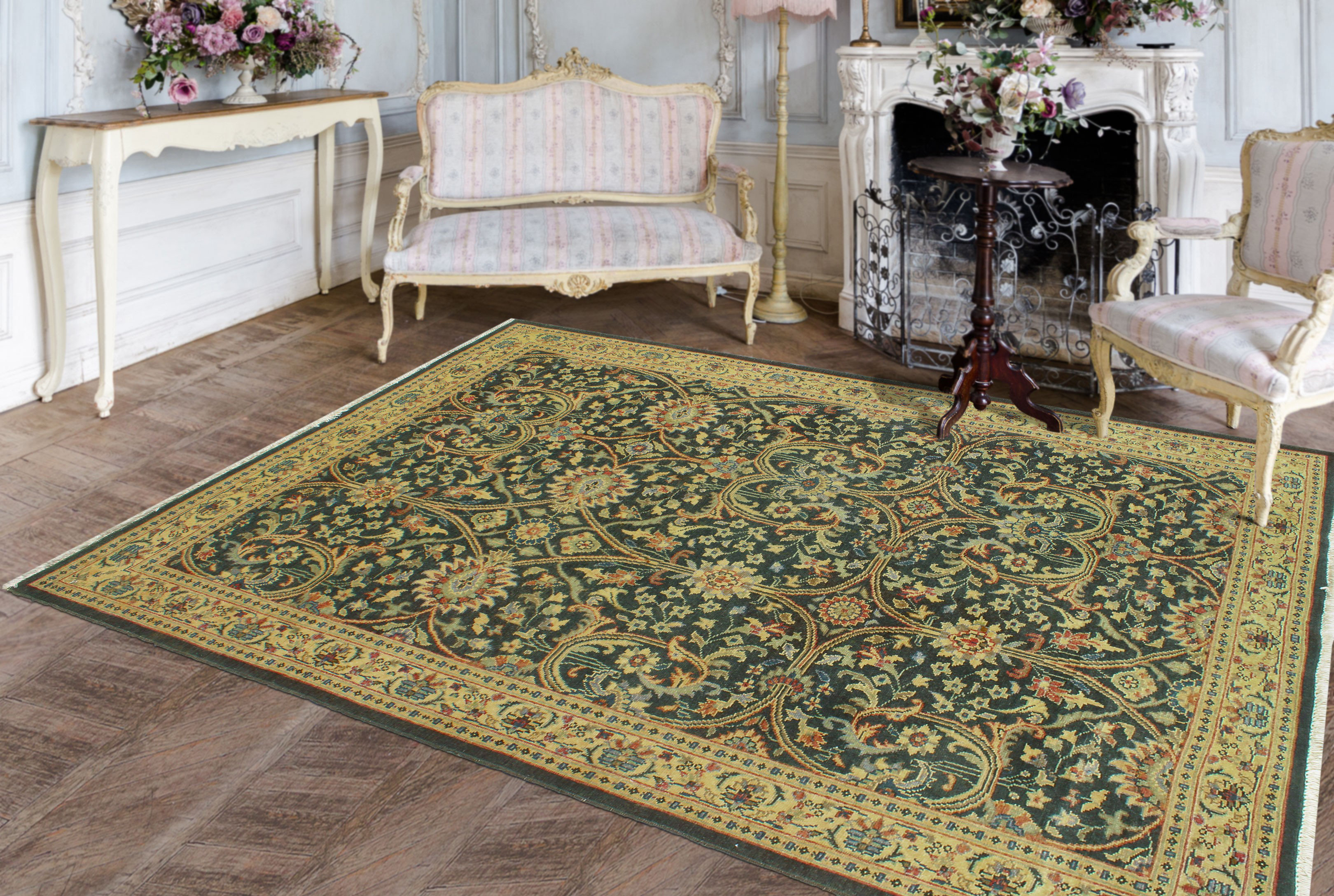 Isabelline Fine Chobi Aric Charcoal Rug | Wayfair