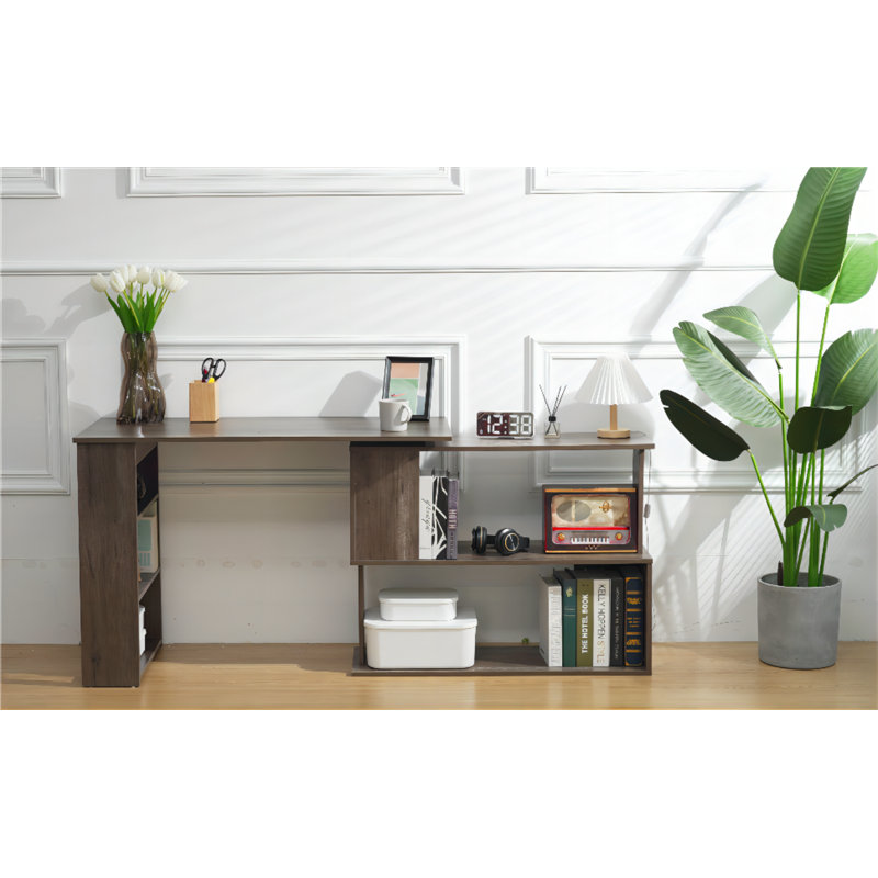 Latitude Run® 360 Degrees Rotating Computer Desk Office Desks L-Shaped ...