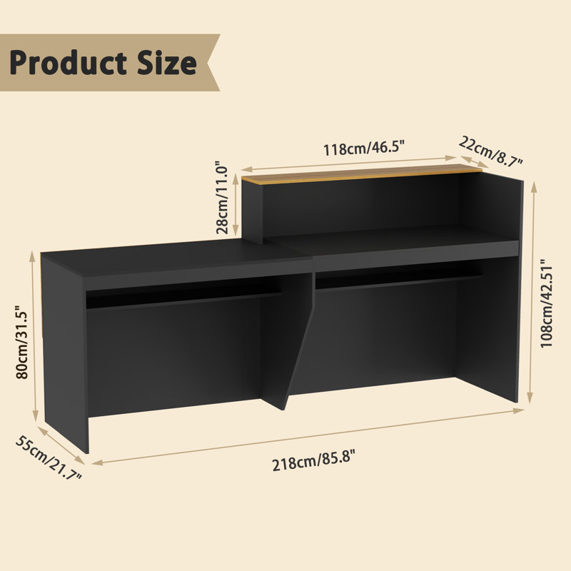 Ebern Designs Front Modern Retail Checkout, Reception Desk, Stations ...