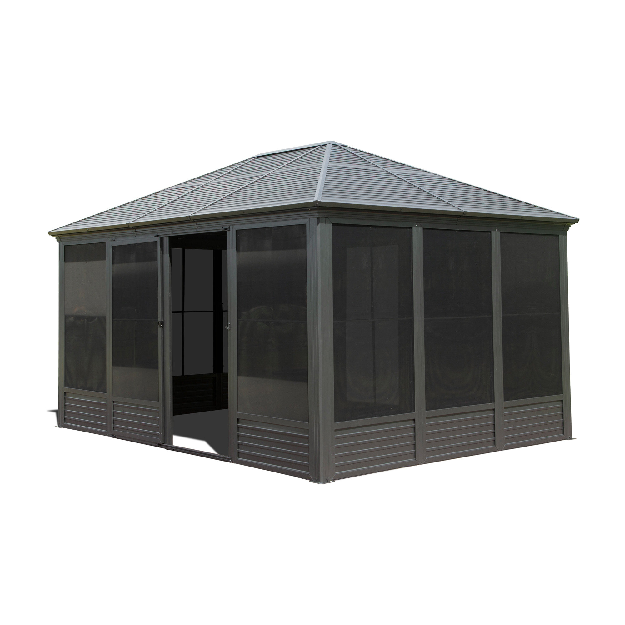 Taroo Clocks 11.2X14.6FT Sunroom, Four Season Solarium Aluminum Hardtop ...