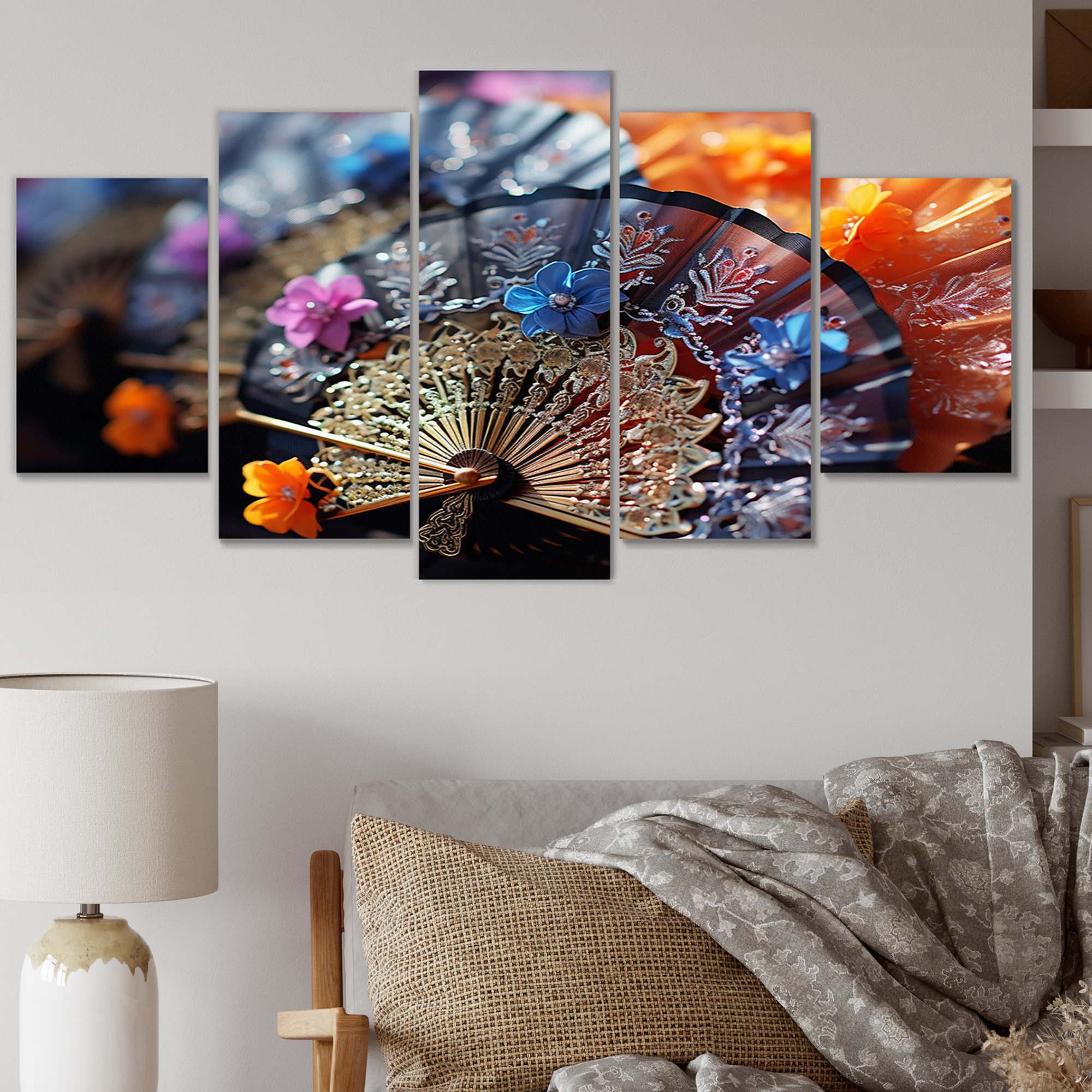 Ebern Designs Japon Art Kimonos And Fans I - Japanese Canvas Art Print ...