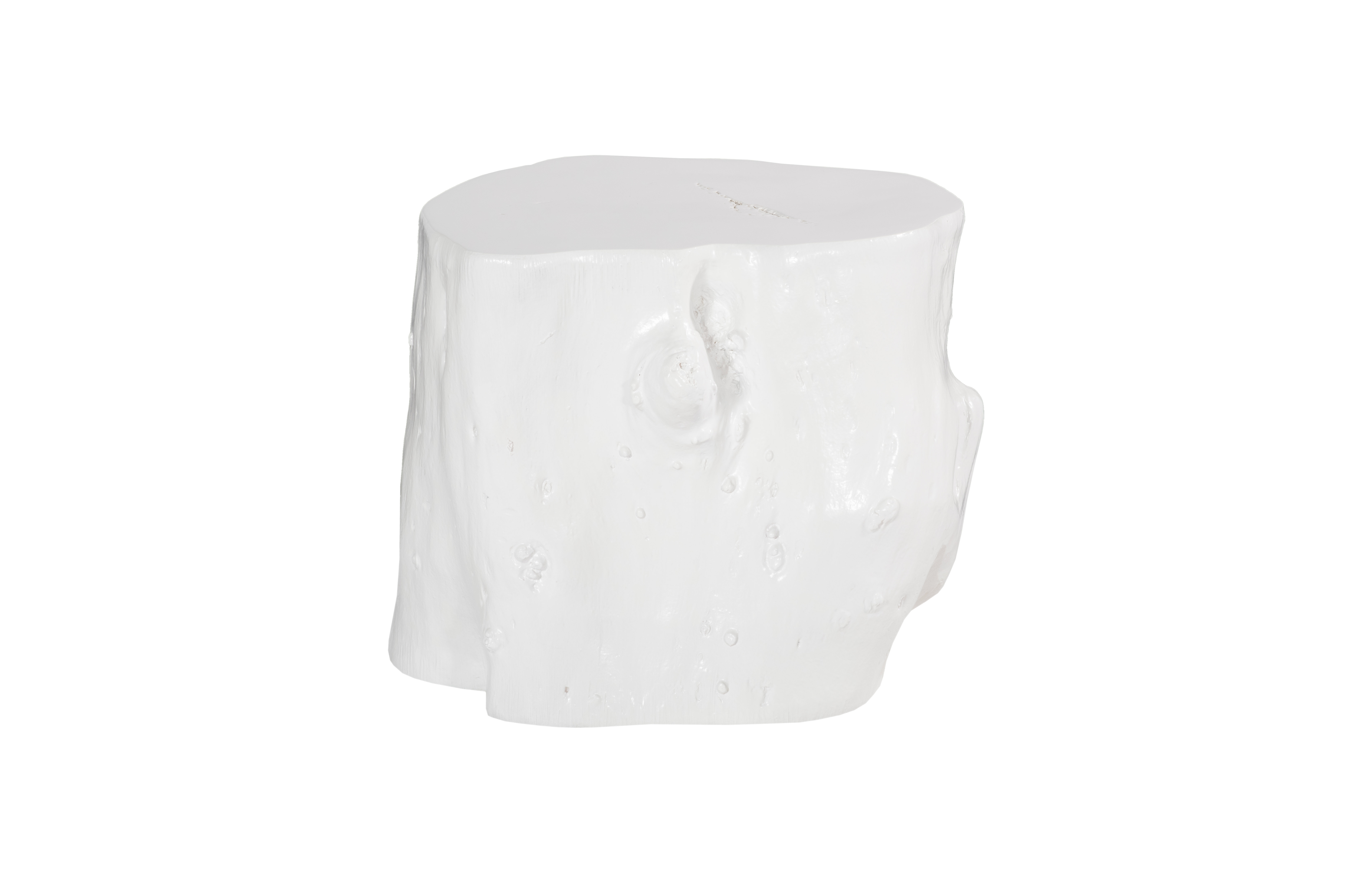 Phillips Collection Log Stool, Gel Coat White, LG | Wayfair