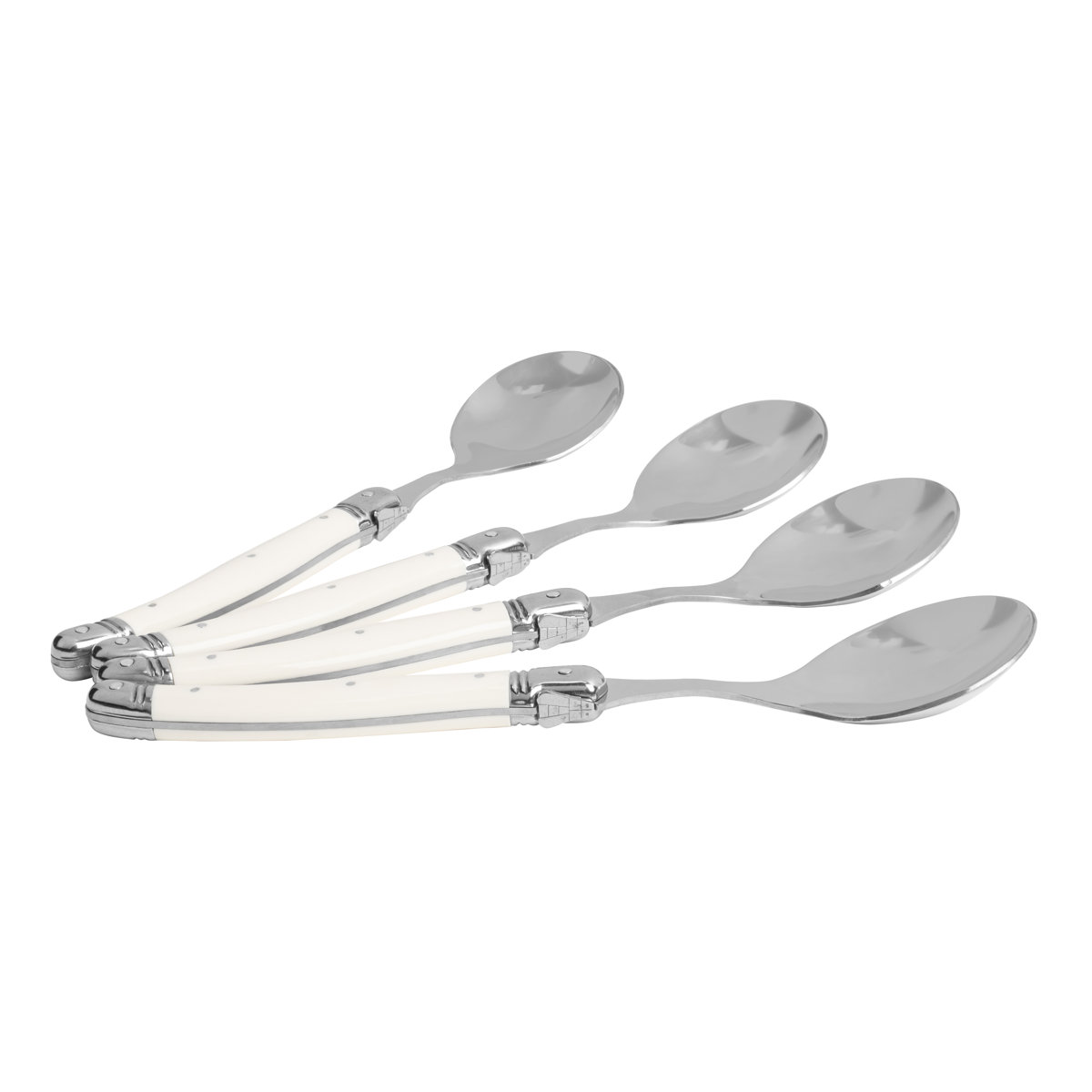 French Home Laguiole Soup Spoons with Faux Ivory Handles, 4-Piece Set ...