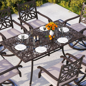 Lark Manor™ Asfand Aluminum 63.6" Long Dining Table | Wayfair