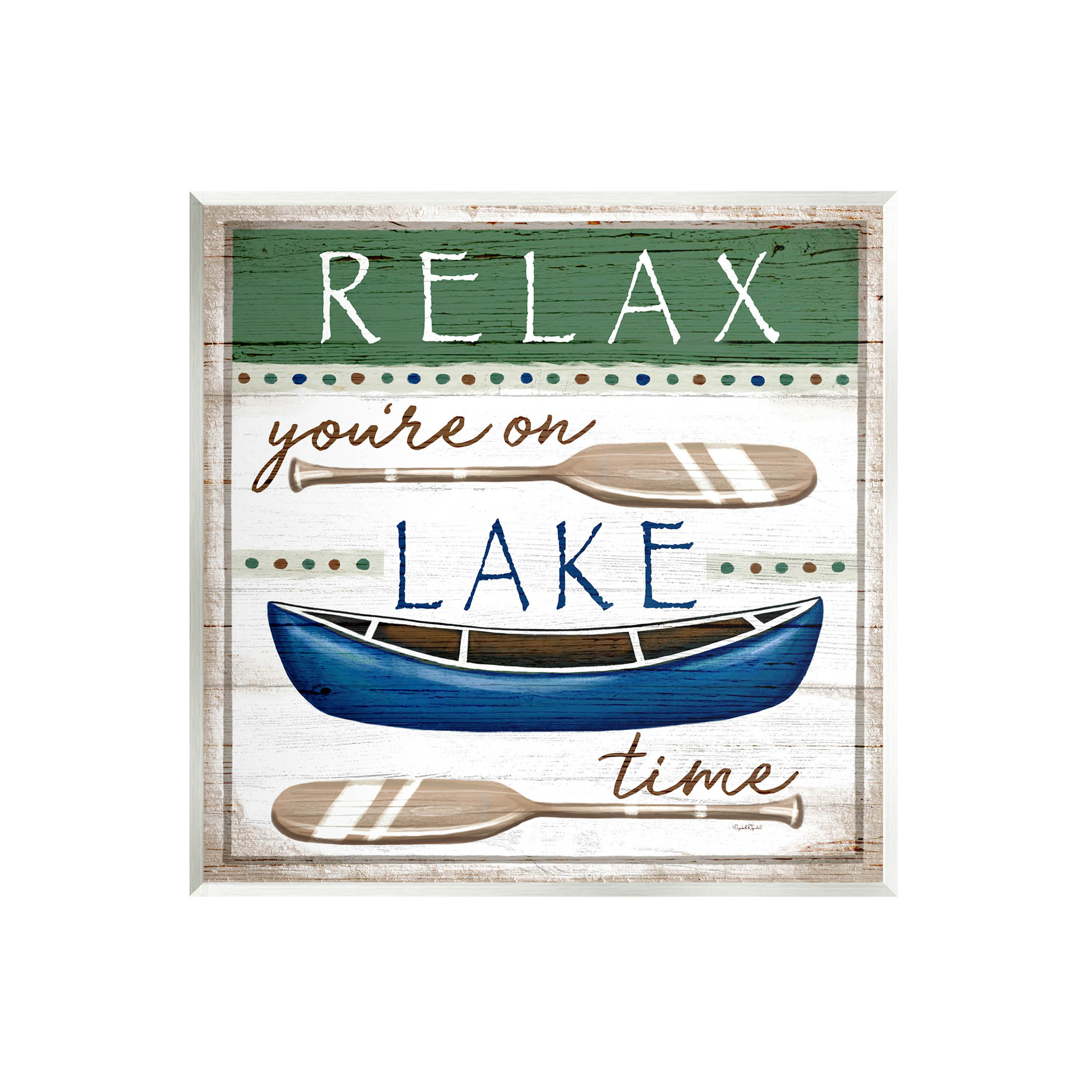 Stupell Industries Lake Time Rustic Canoe Paddle Phrase Wall Plaque Art ...