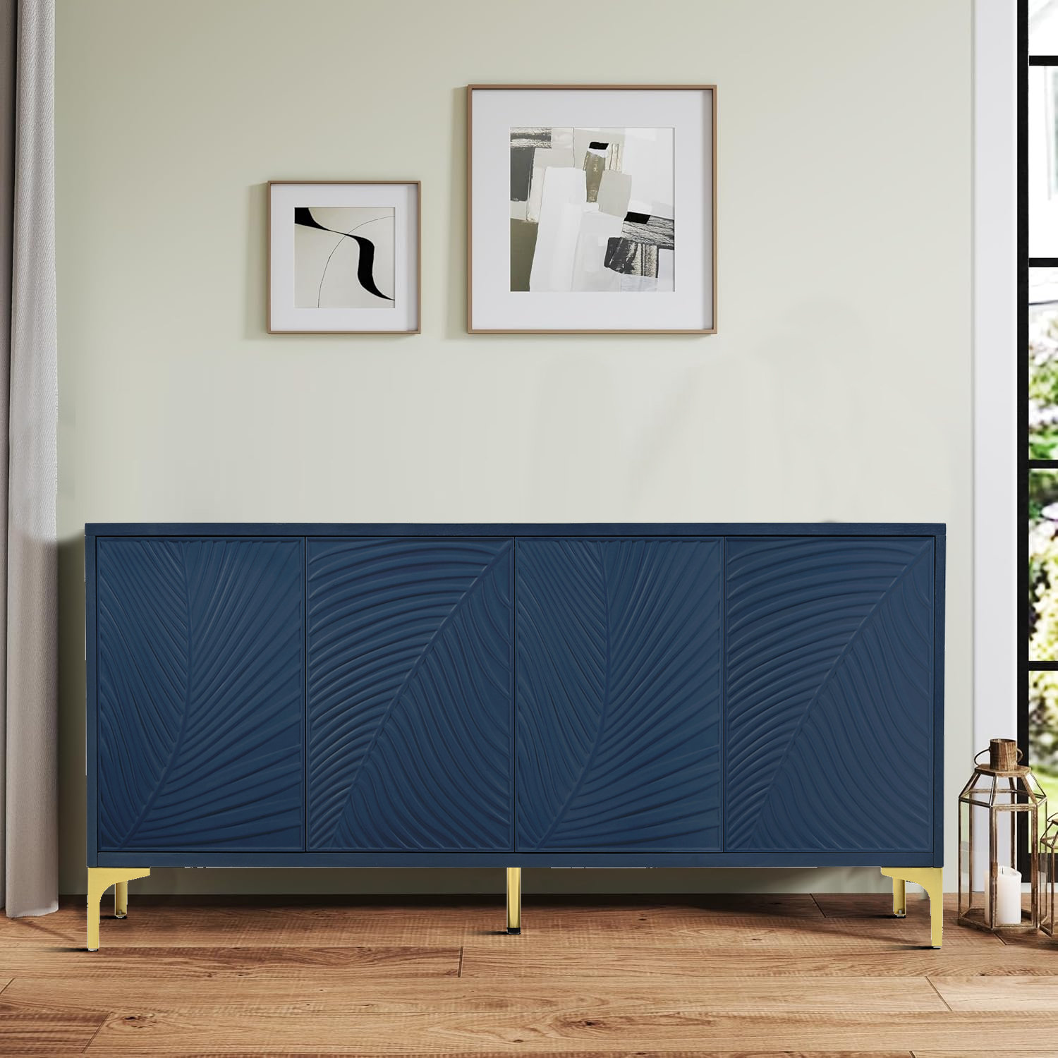 Ophelia & Co. Luxury style sideboard with adjustable shelves and metal ...