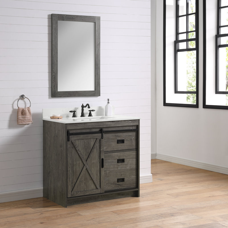 Sand & Stable Jillian 36'' Single Bathroom Vanity with Engineered Stone ...