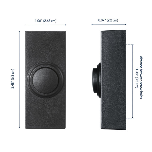 Symple Stuff Heath Zenith Black Plastic Wireless Push Button Doorbell ...
