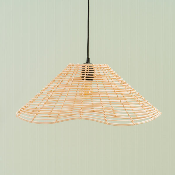 Heritage Hues 23cm H x 37cm W Rattan Round Lamp Shade ( Clip On ) Beige ...