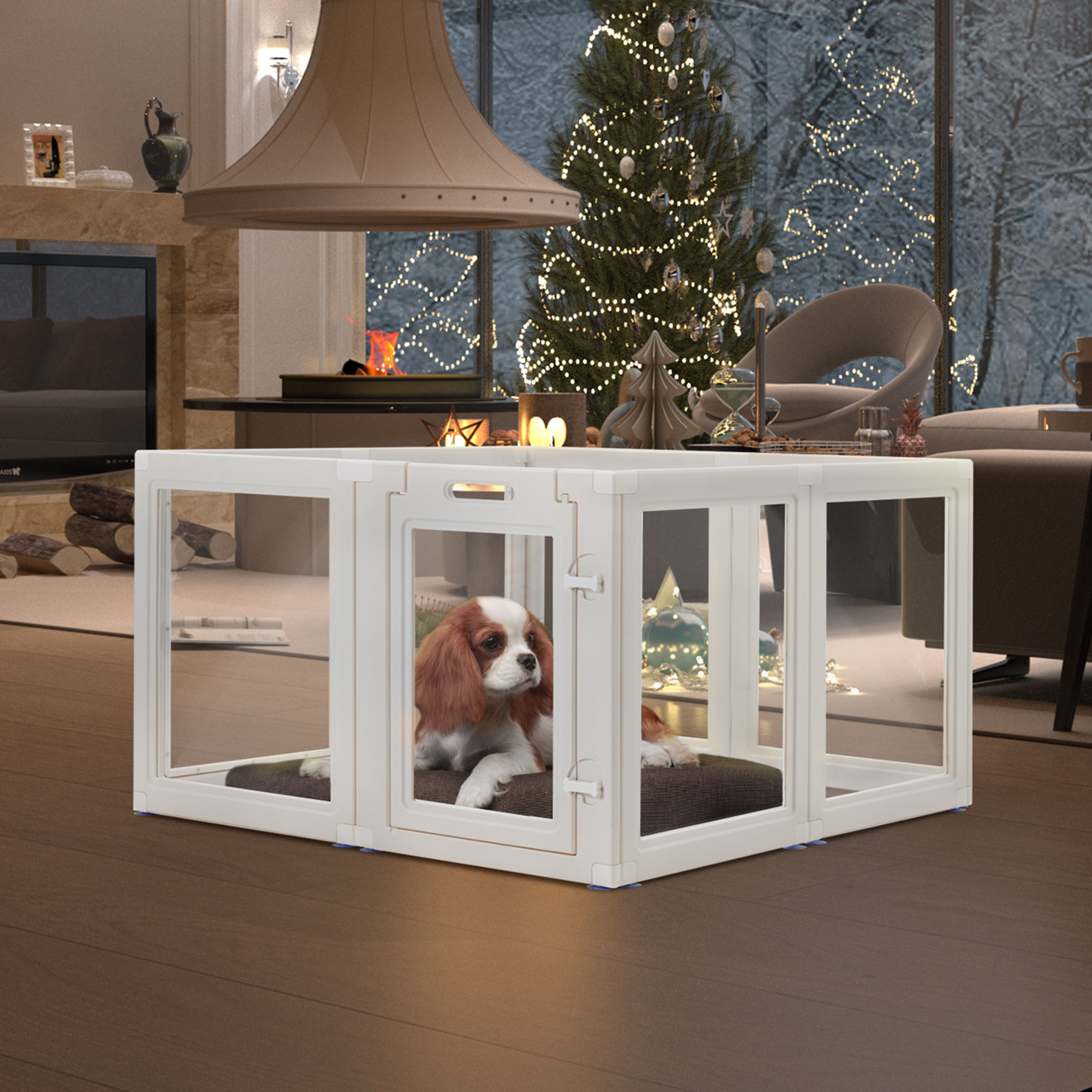 EROMMY 8-panel Pet Pet Pen With Door, Easy Assembly Dog Playpen, Pet ...