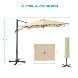 Arlmont & Co. Ruy 96" x 120'' Umbrella | Wayfair