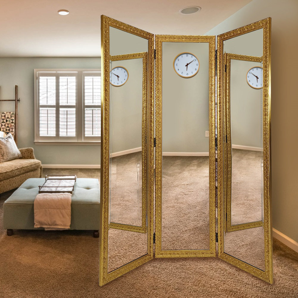 Rosdorf Park Jiahao 60" W x 72" H 3 - Panel Folding Full-size Floor ...