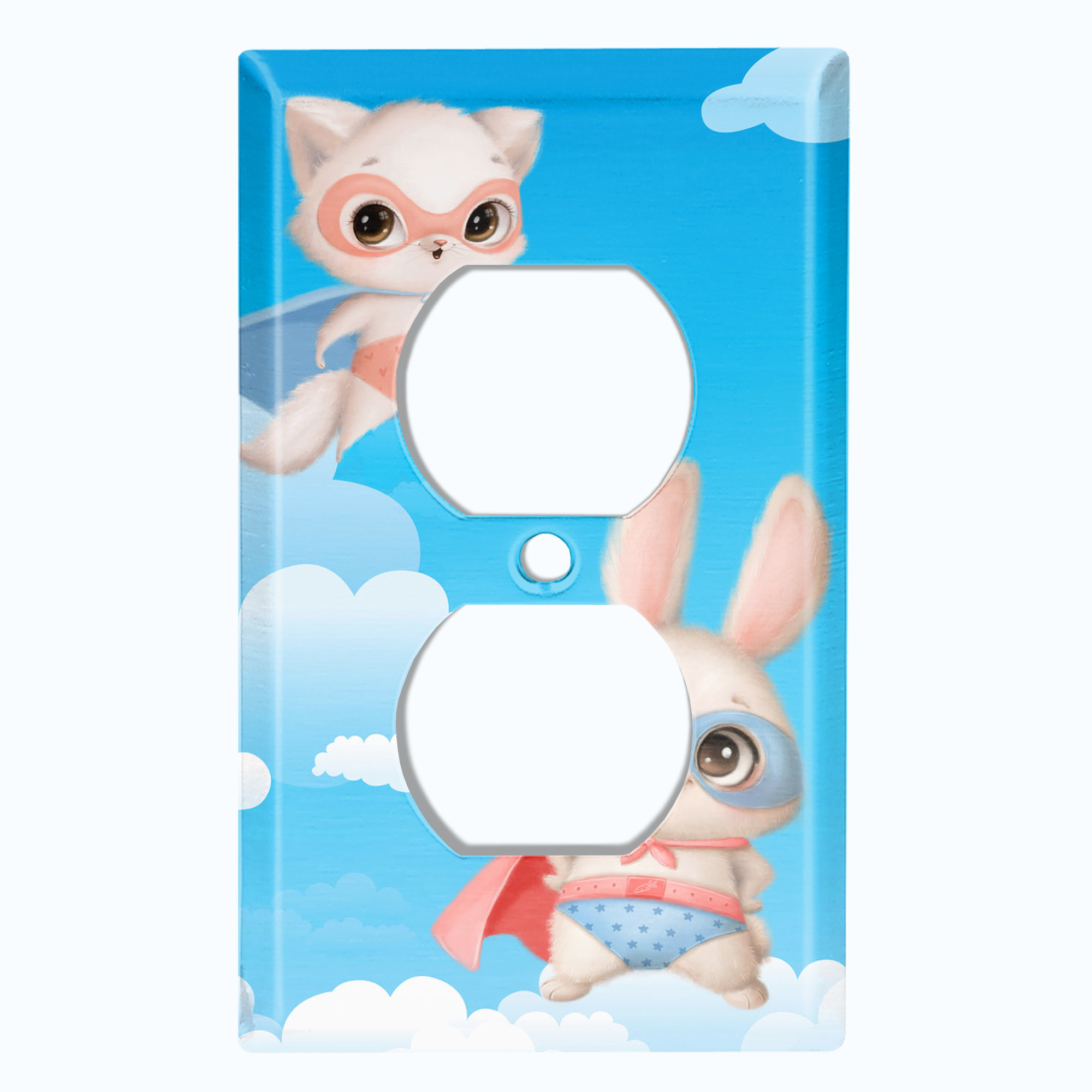 WorldAcc Cute Nursery Animal Super Hero Bunny 1-Gang Toggle Light ...