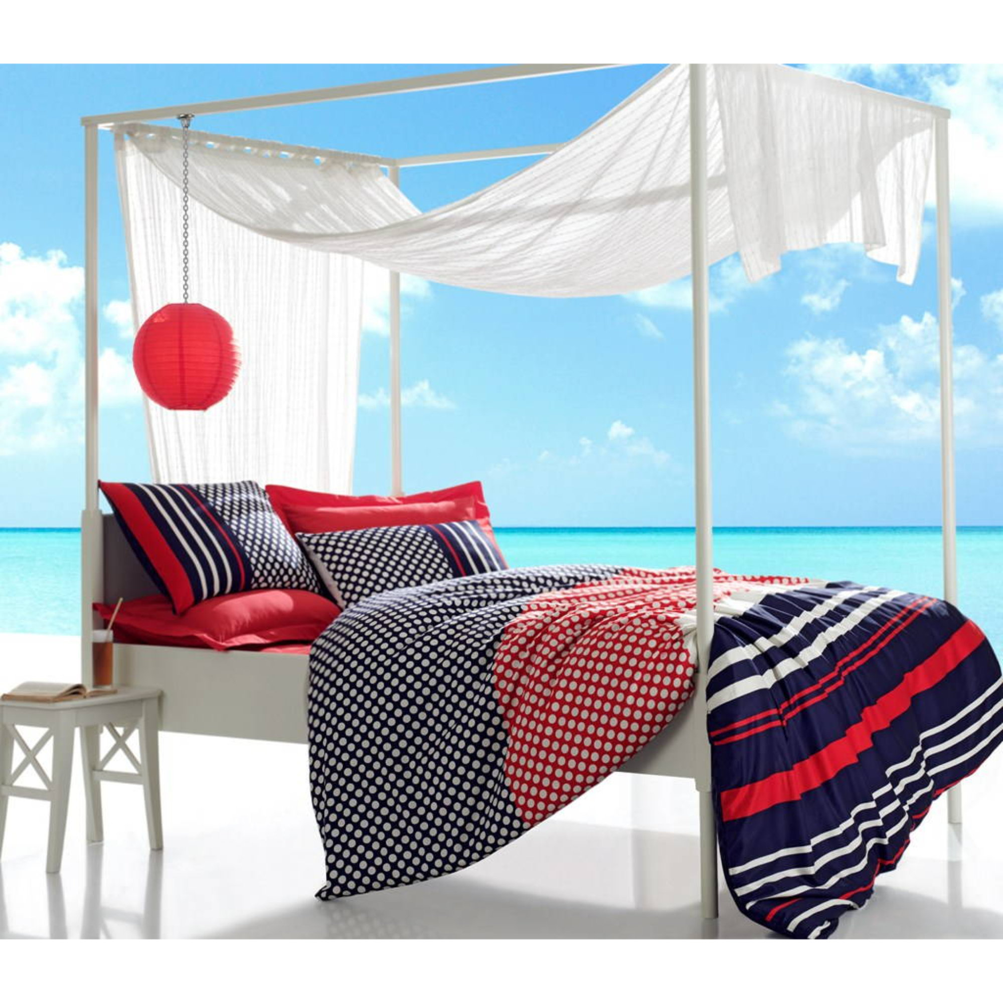 Asir Group INC Toupin Black/Red/White 100% Cotton Modern & Contemporary ...