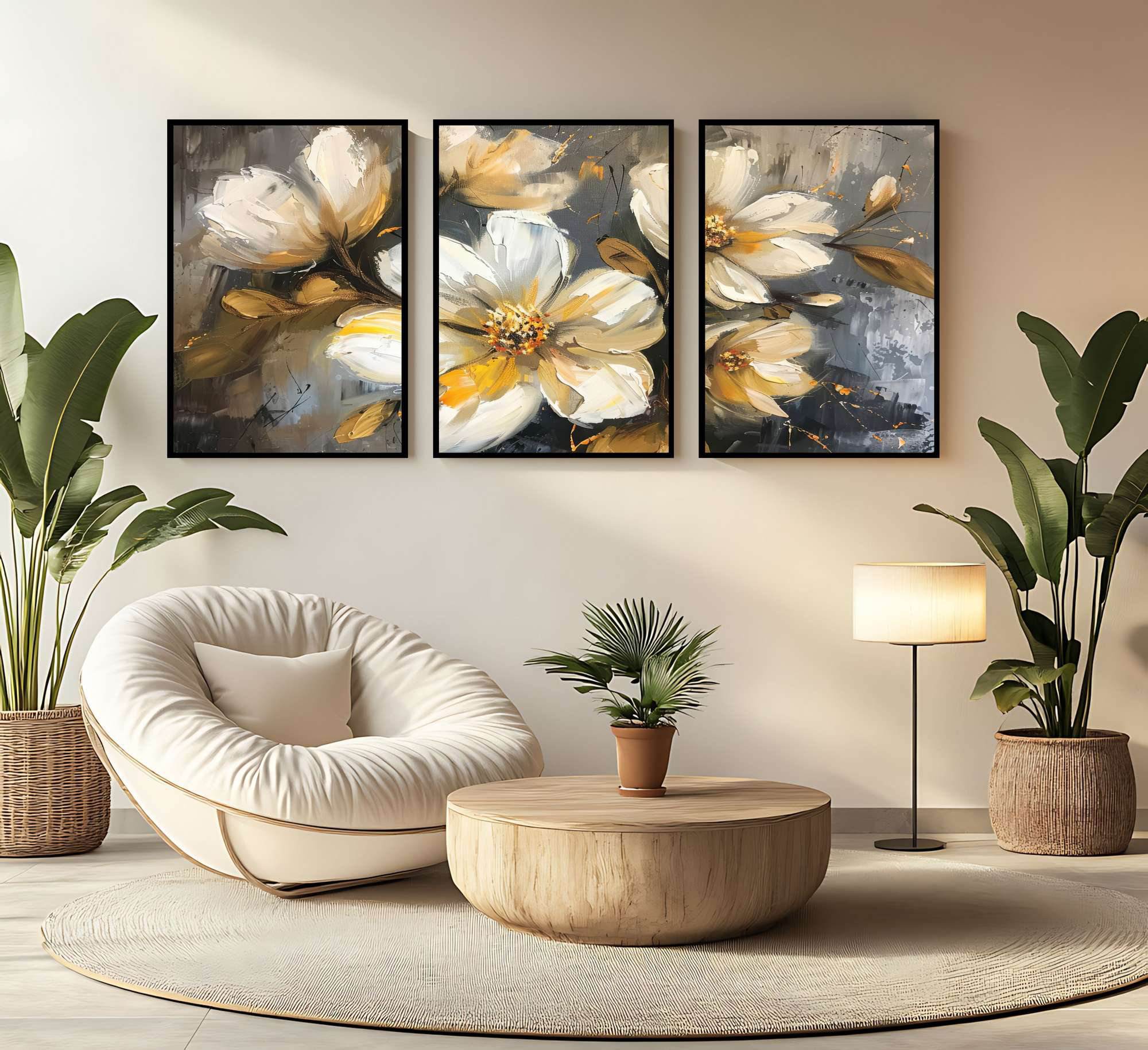 Ivy Bronx Decorative Framed MDF Painting (3 Pieces) | Wayfair