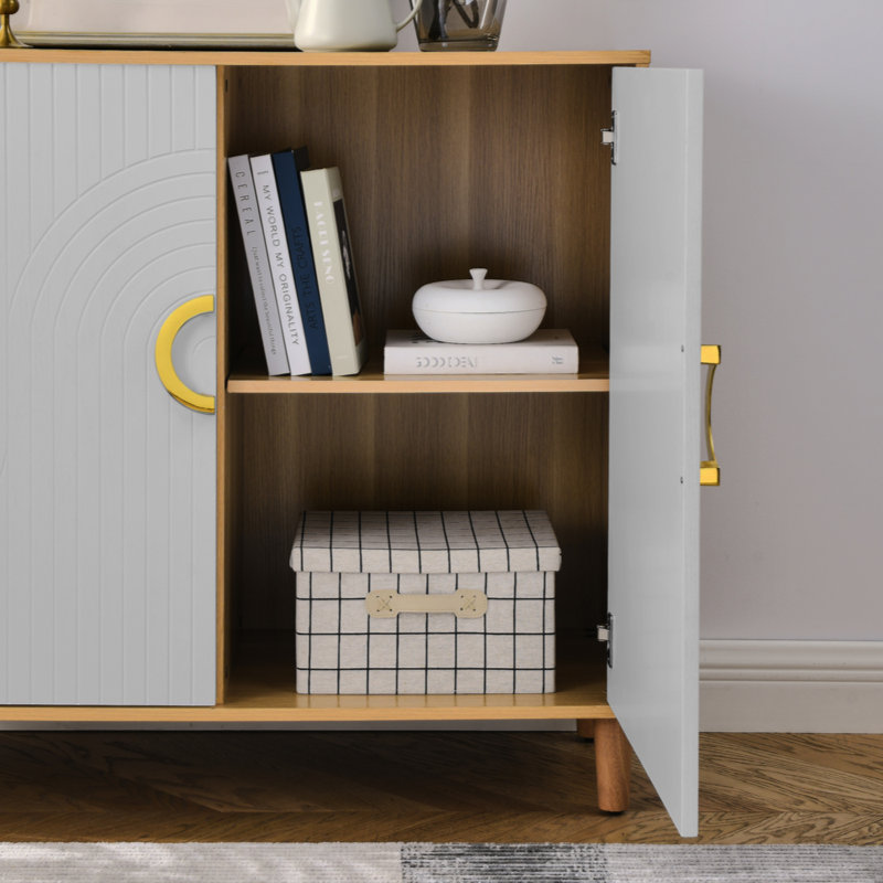 Mercer41 Most Comfortable Storage Cabinet With Doors And Shelves ...