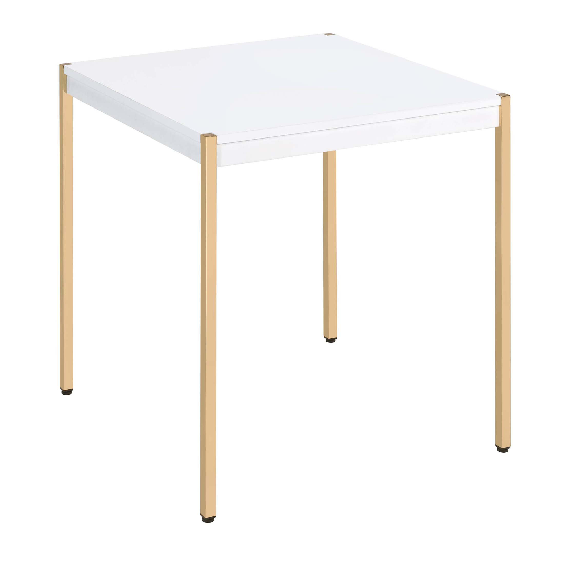 17 Stories White and Gold Square End Table | Wayfair