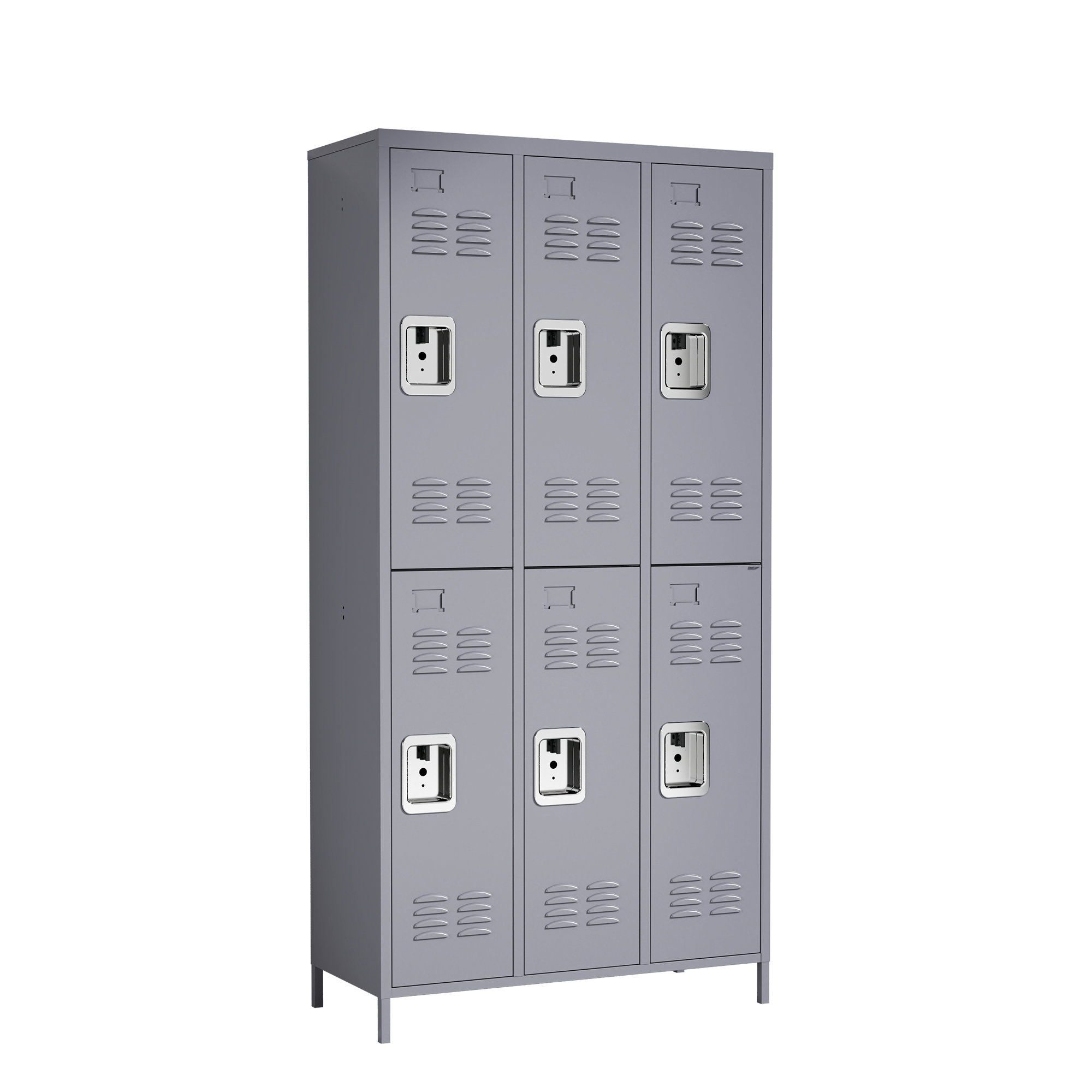Getaway Ride Trade 72" Metal Locker for Employees - 6 Doors Grey with ...
