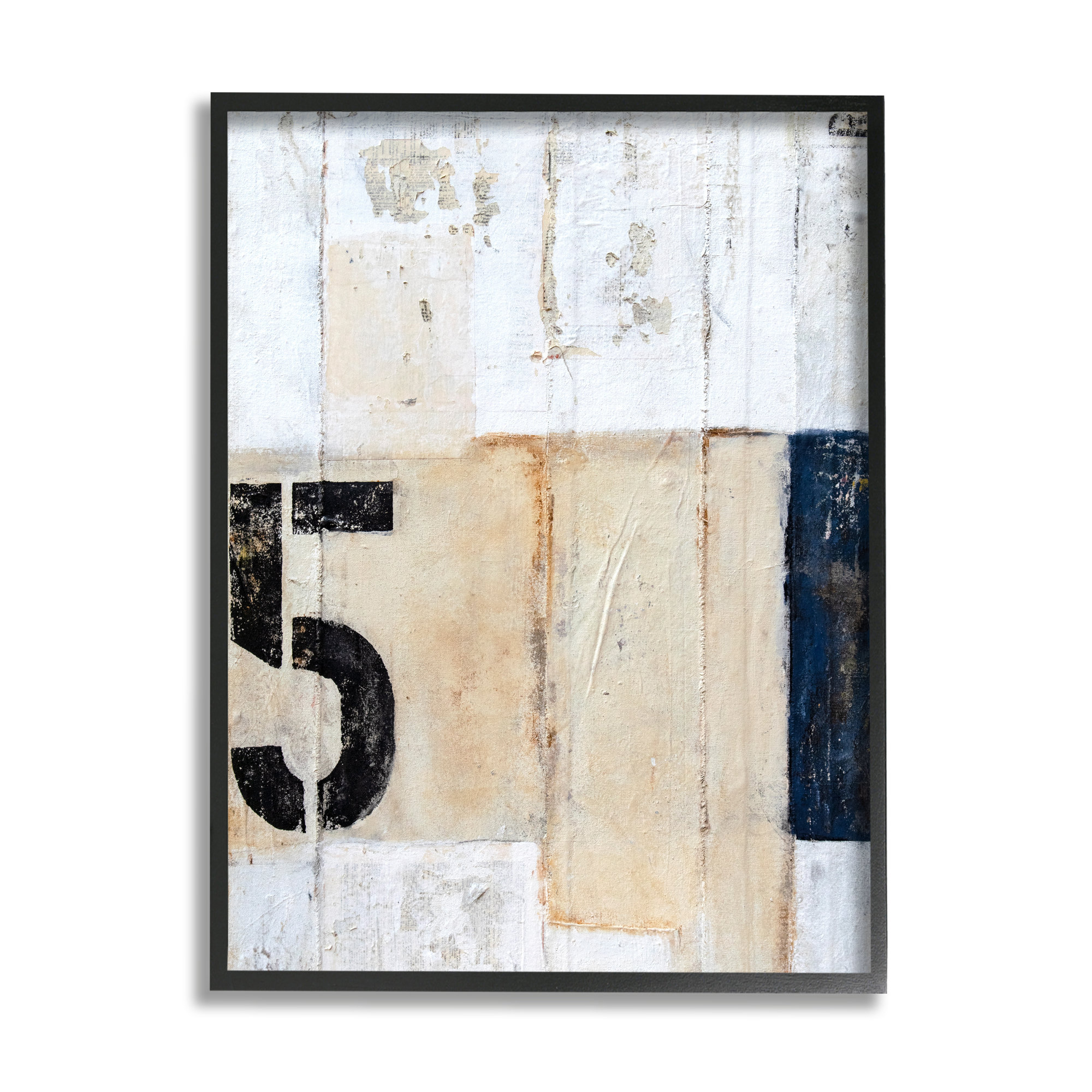 Stupell Industries Weathered Street Style Number 5 Stencil Rustic ...