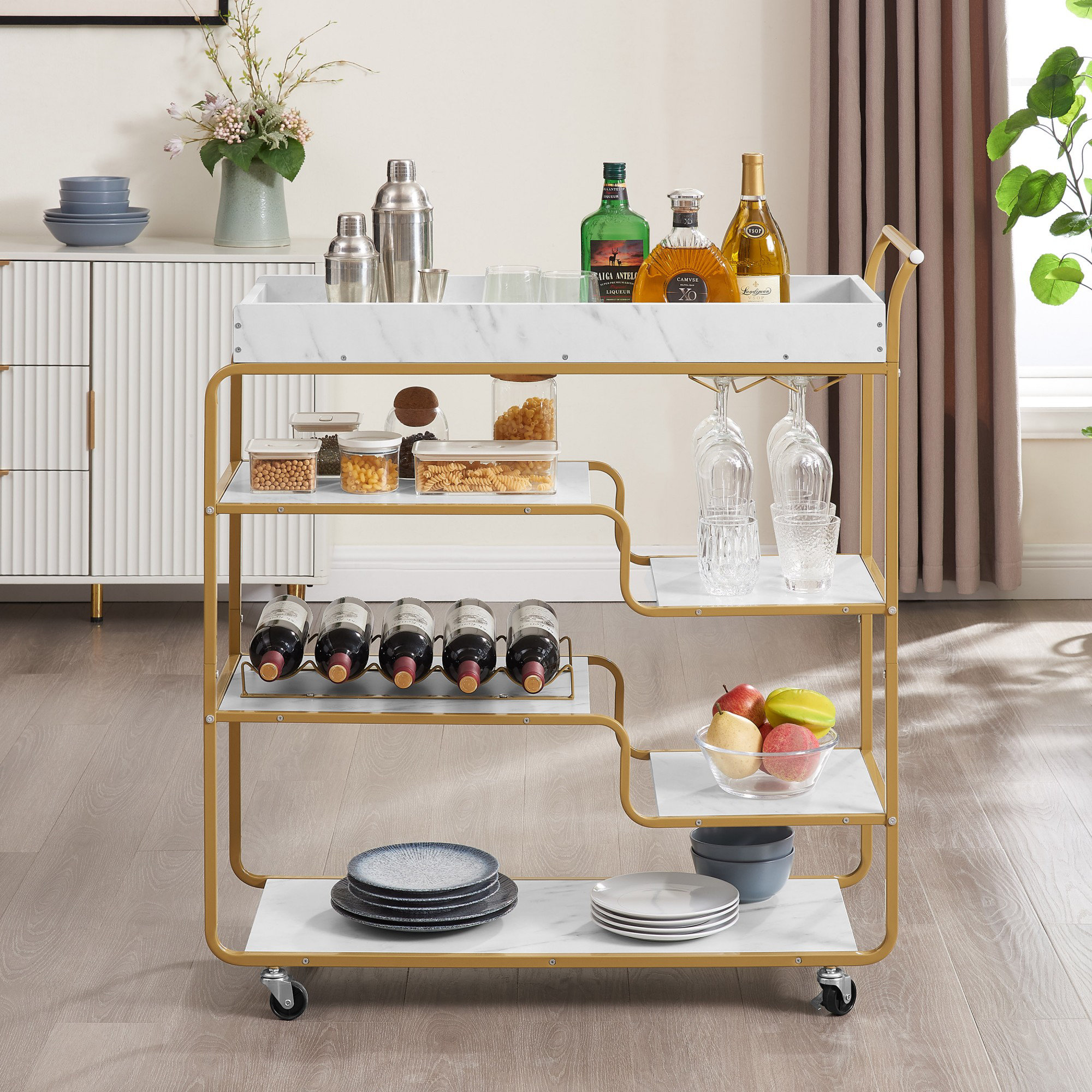 Mercer41 Retro Style Bar Cart | Wayfair