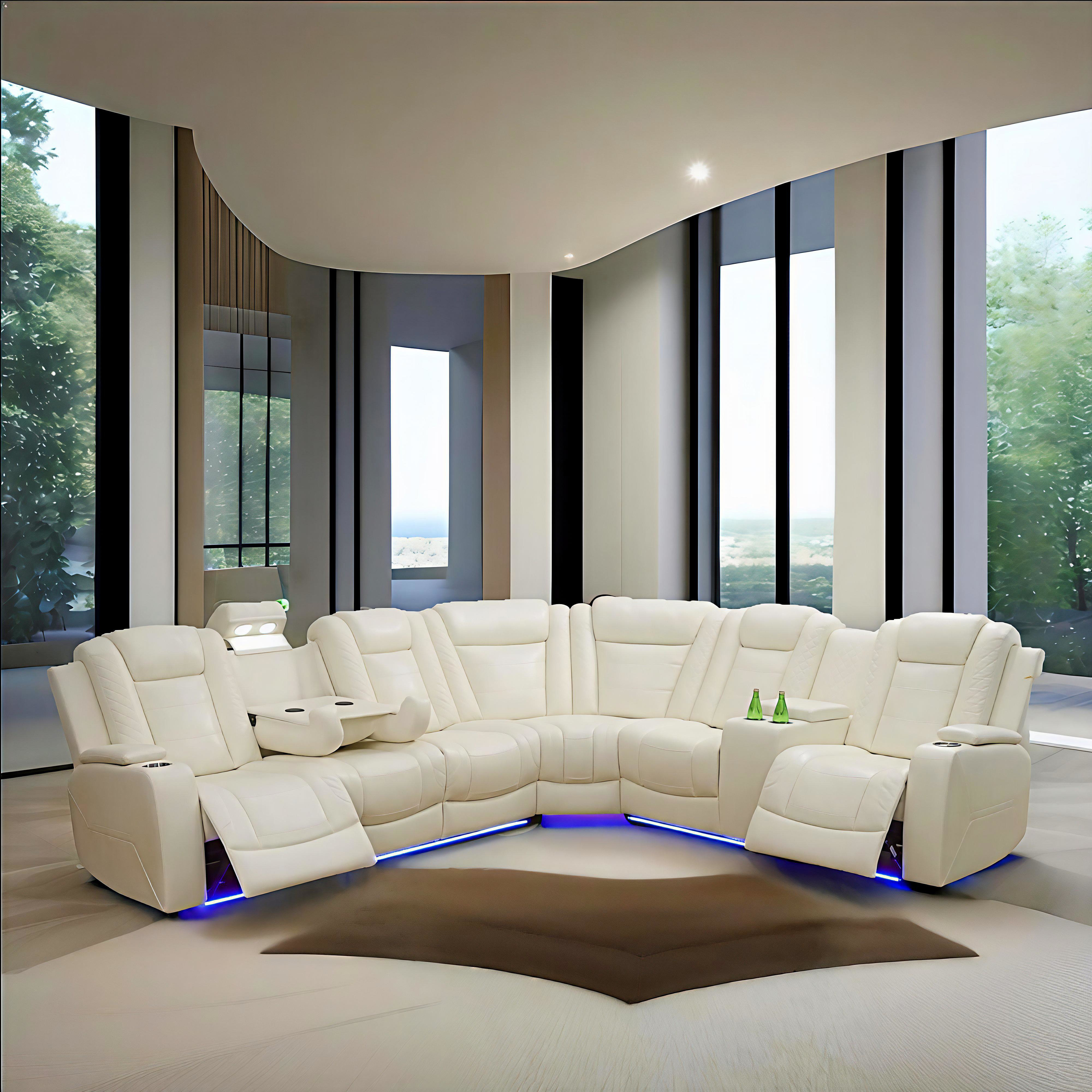 Ivy Bronx Wendler U Shaped Living Room Recliner Sofa Set | Wayfair