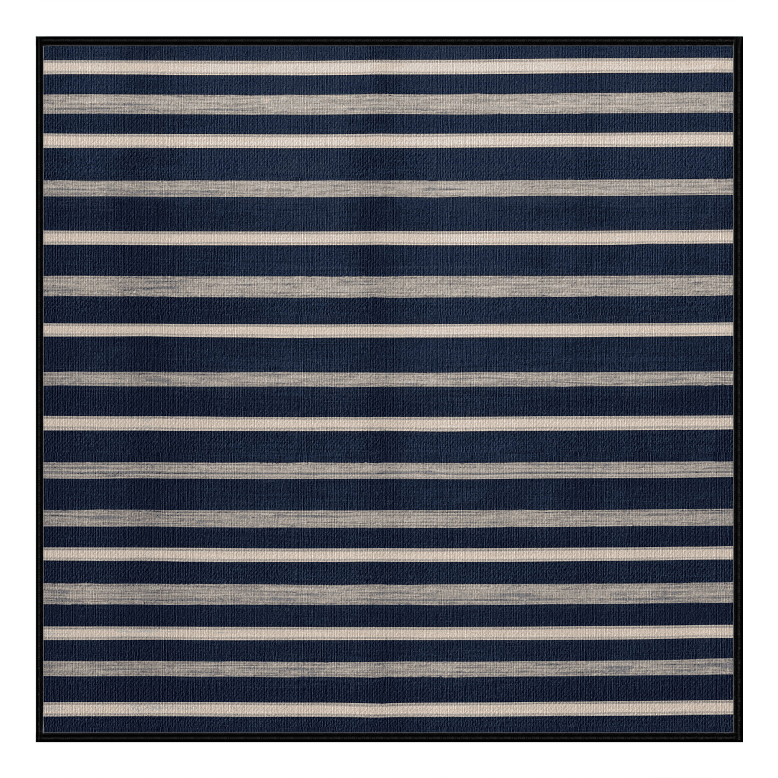 Hokku Designs Washable Navy Light Gray Striped Area Rug | Wayfair
