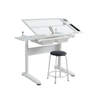 Latitude Run® Hand Crank Adjustable Drafting Table Drawing Desk With 2 ...