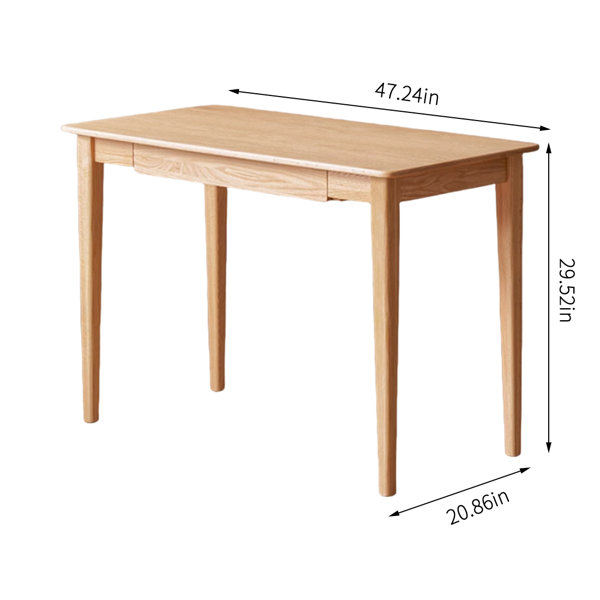 Corrigan Studio® Bureau en chêne massif avec tiroirs de rangement ...