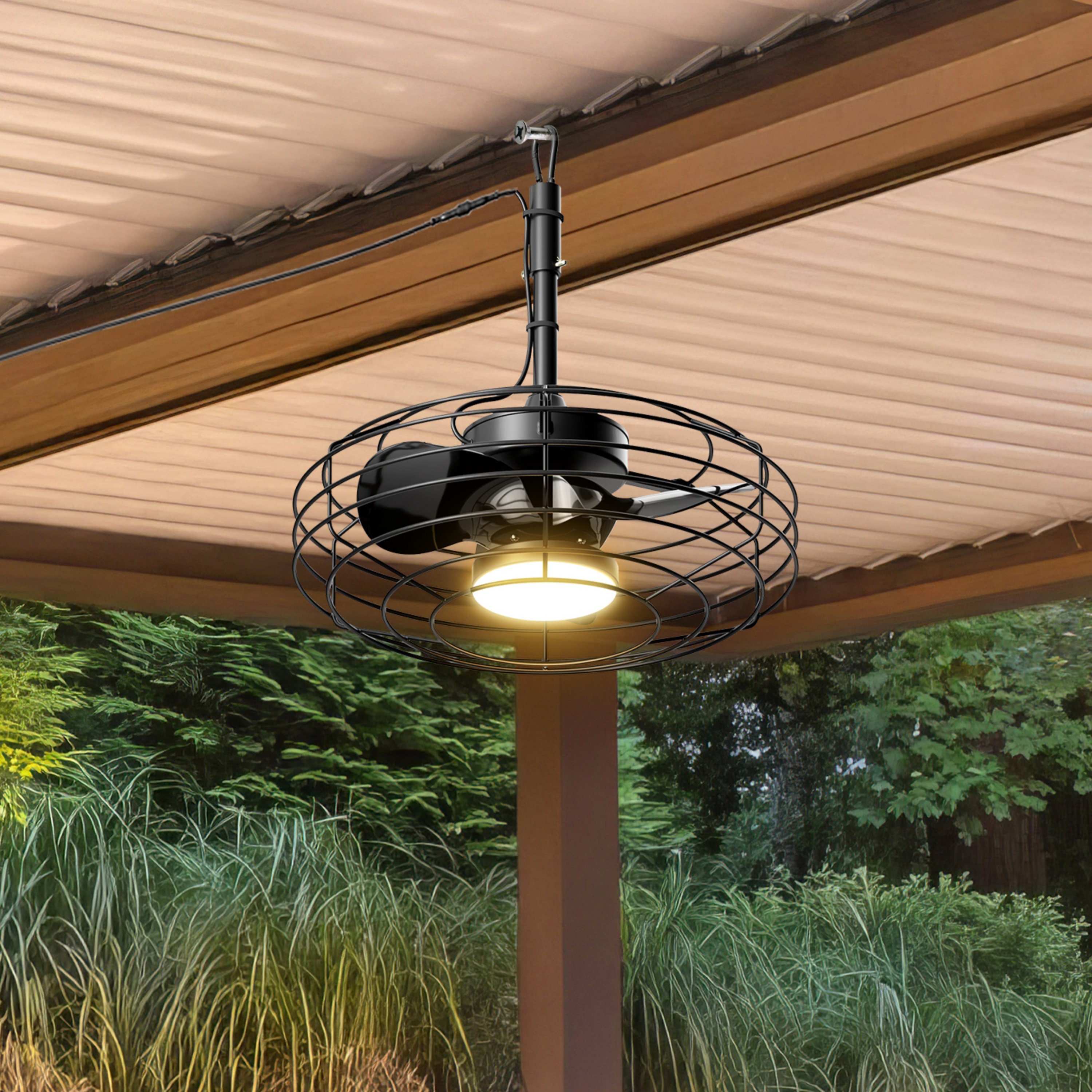 Ivy Bronx Lieuwe 20" Outdoor Patio and Porch Ceiling Fan with Dimmable ...