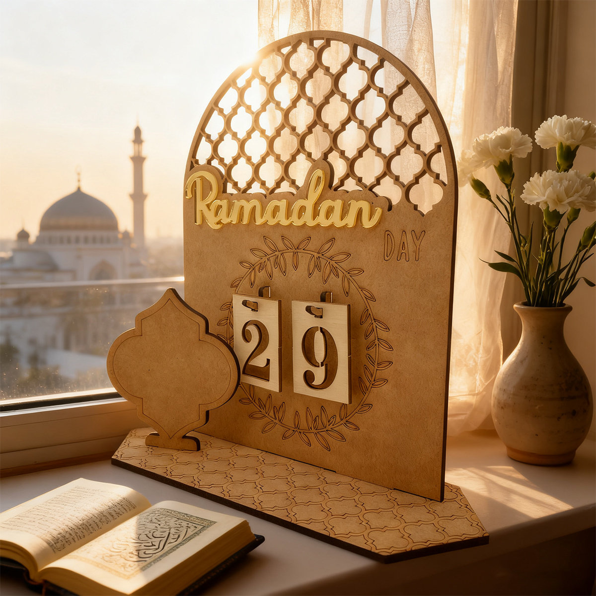 The Holiday Aisle® Mubarak Ramadan Advent Calendar Wooden Countdown ...