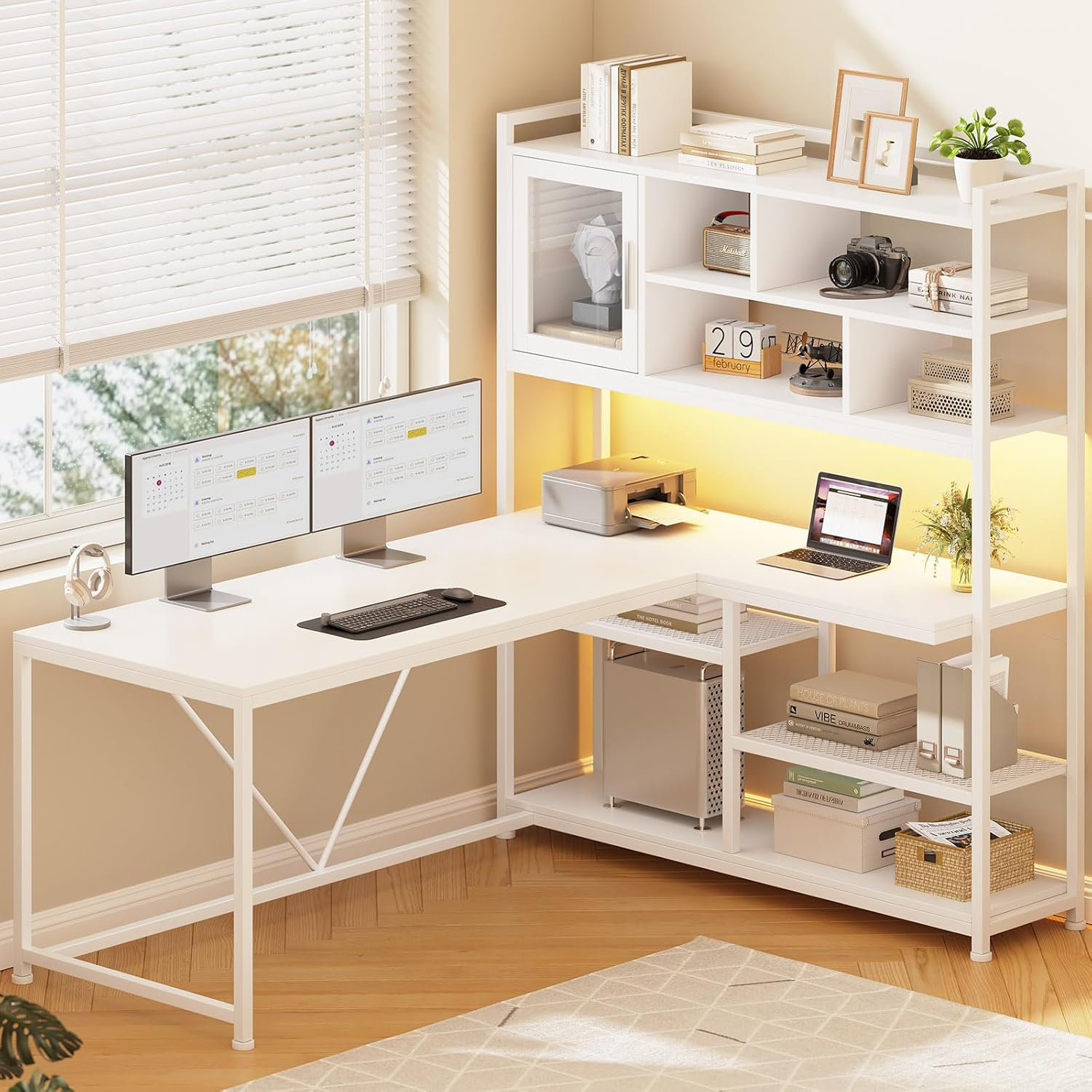 Inbox Zero Shellsburg 58 W L Shape Computer Desk & Reviews | Wayfair