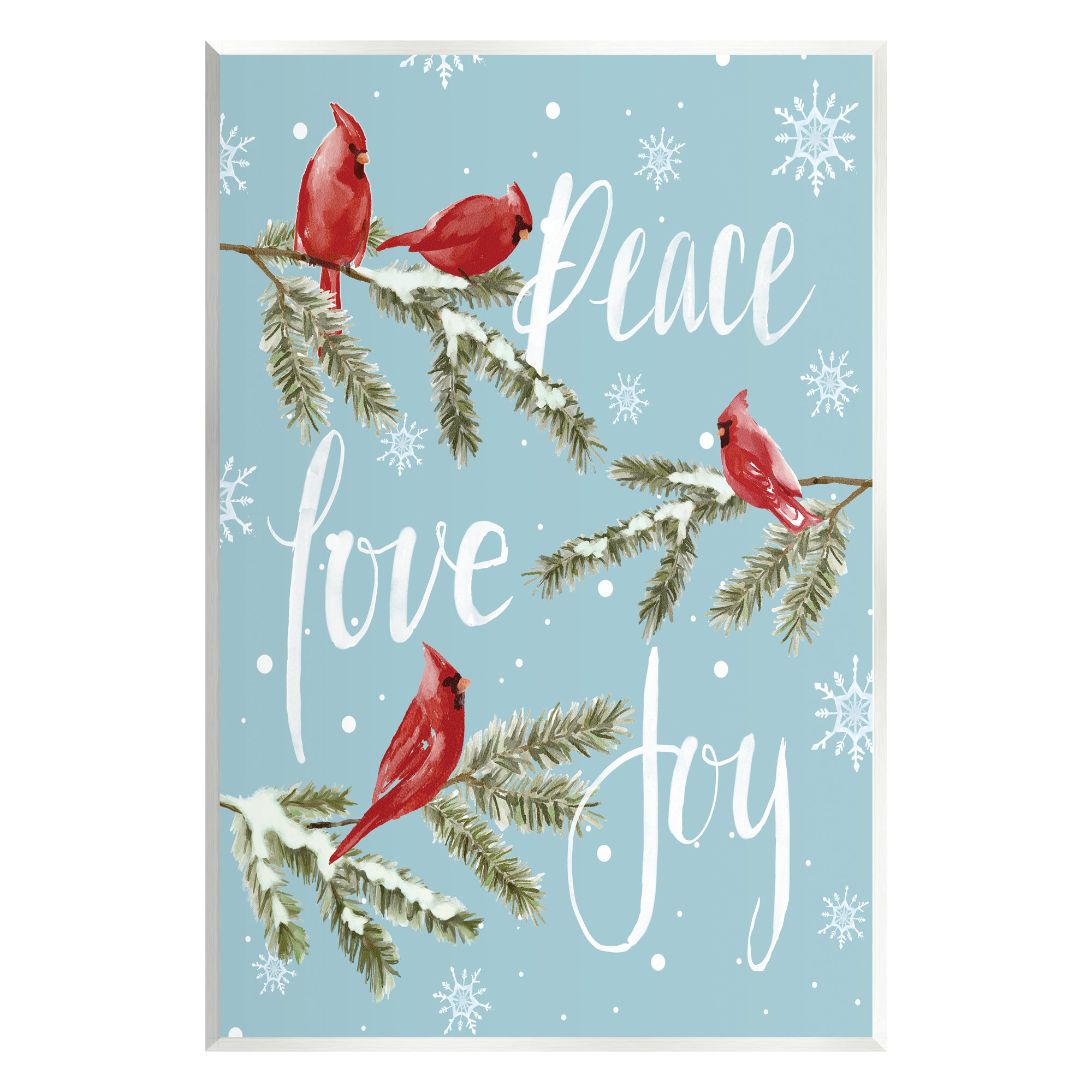 Stupell Industries Winter Cardinals Perched On MDF by Dogwood Portfolio ...