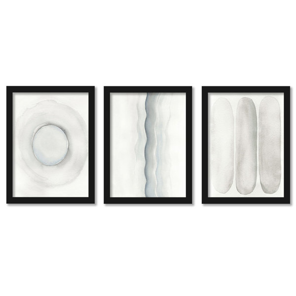 Brayden Studio® Soft Shapes Framed On Paper 3 Pieces by Emma Caroline ...