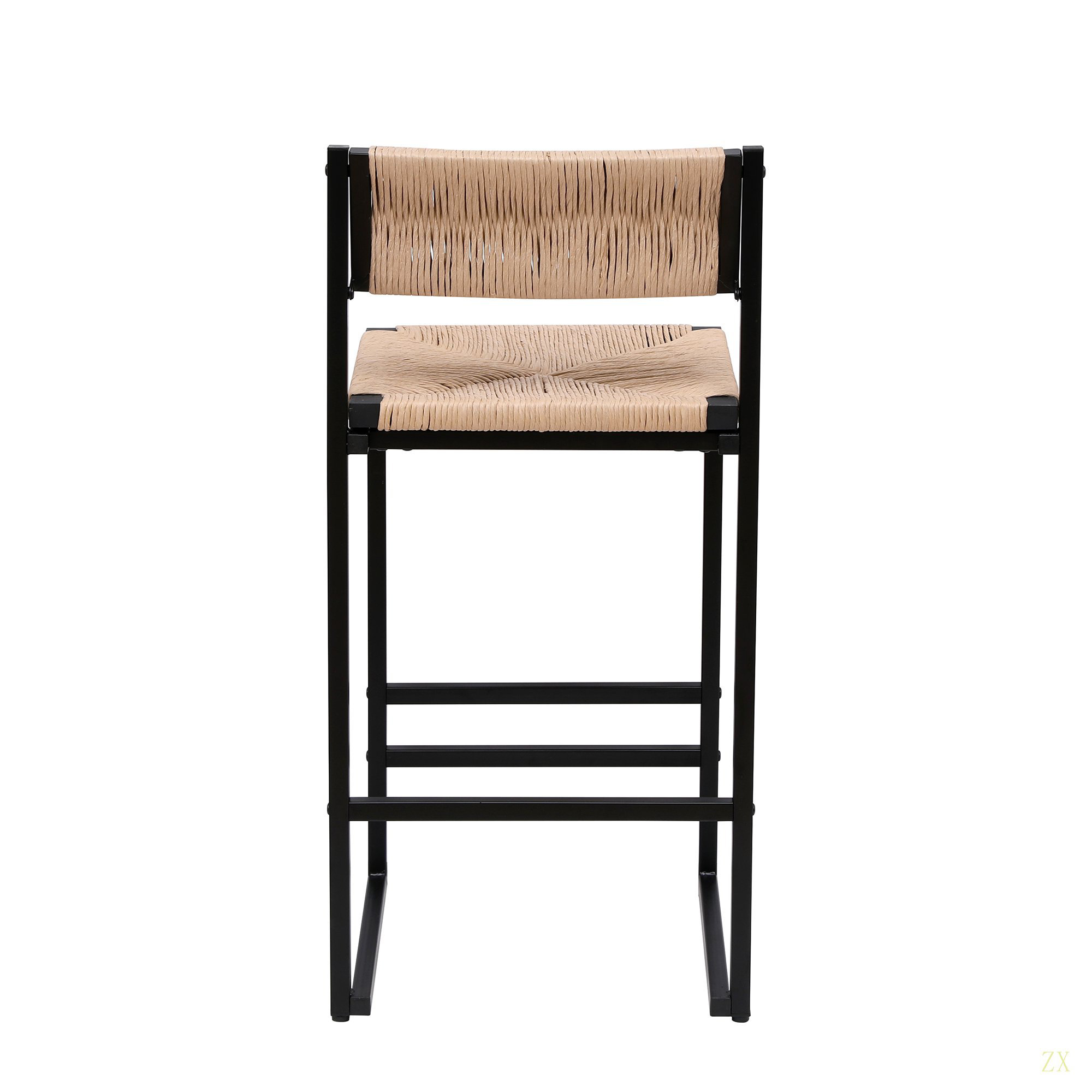 17 Stories Honey Bar Stools Set Of 2 Paper Rope Weave Dining Chairs ...