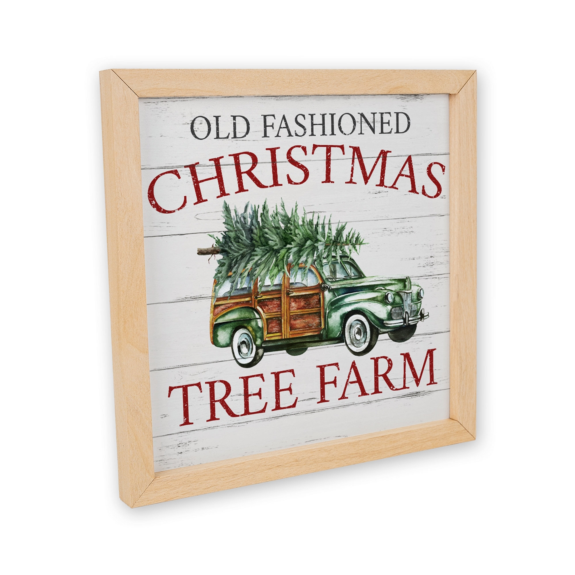 The Holiday Aisle® Old Fashioned Tree Farm Wood Sign Christmas Sign ...