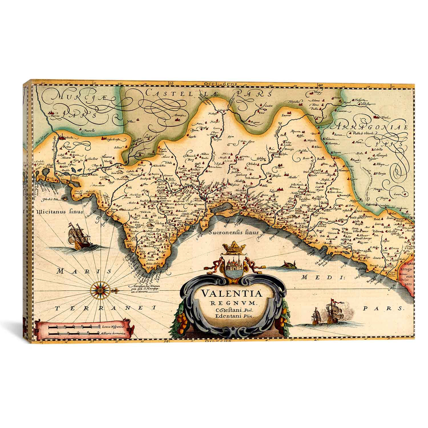 Fleur De Lis Living Antique Map of the Valentia Kingdom (1634) by G and ...