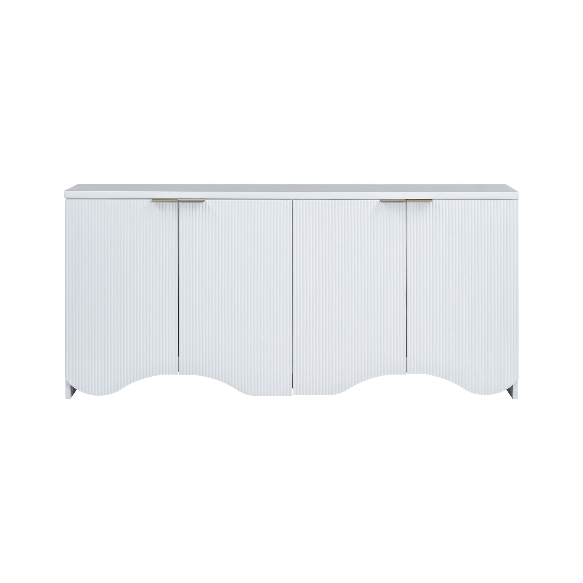 Wrought Studio™ Vertical Stripes And Wavy Design Of A Four-Door Cabinet ...