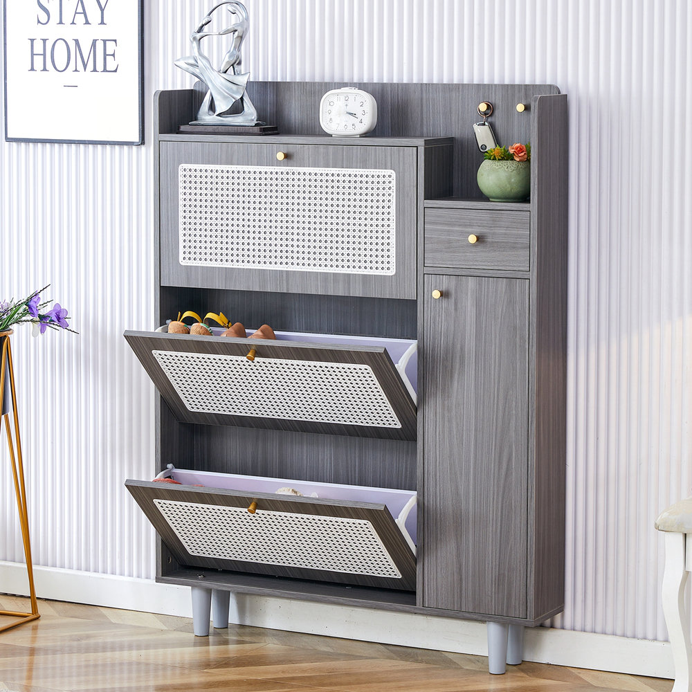 Winston Porter Modern Minimalist Multi-functional Storage Cabinet for ...