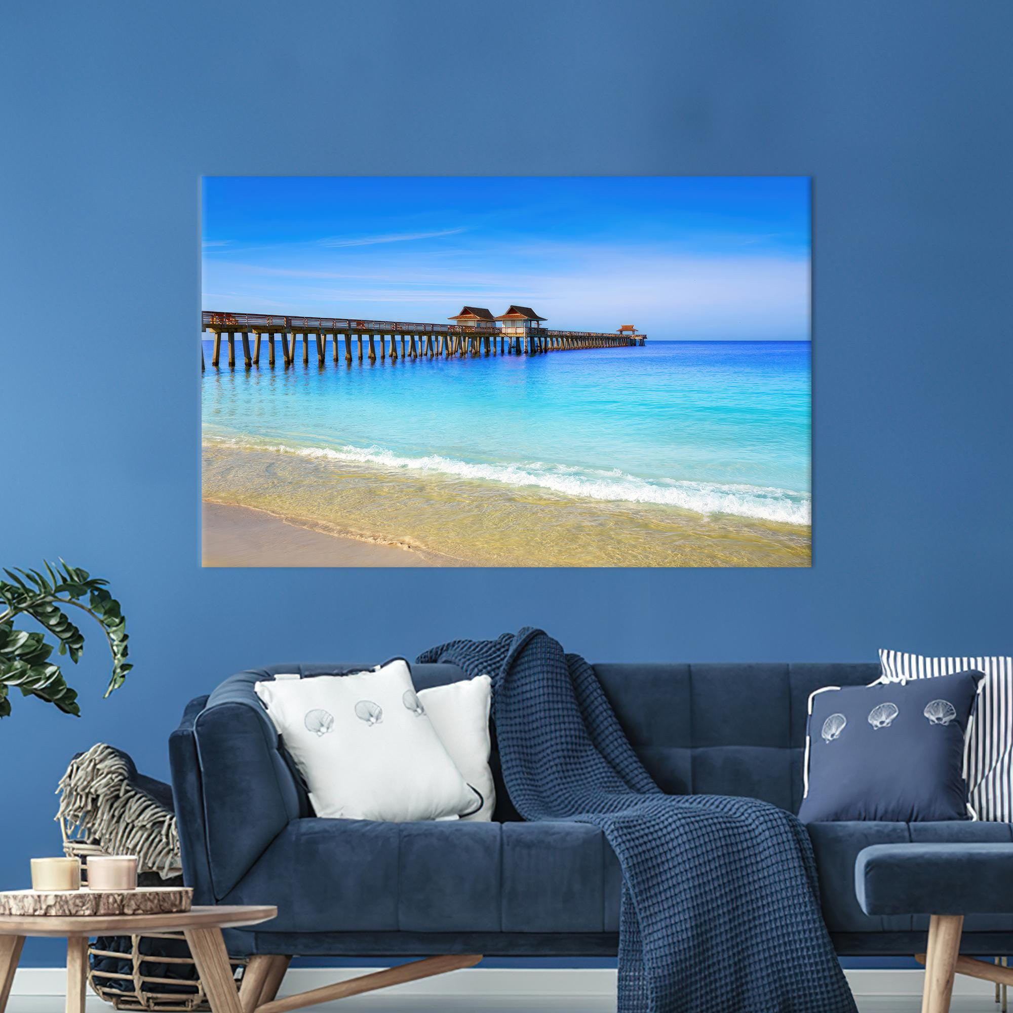 kayra export Naples Pier Wall Hanging Florida Canvas Art Ideal for ...