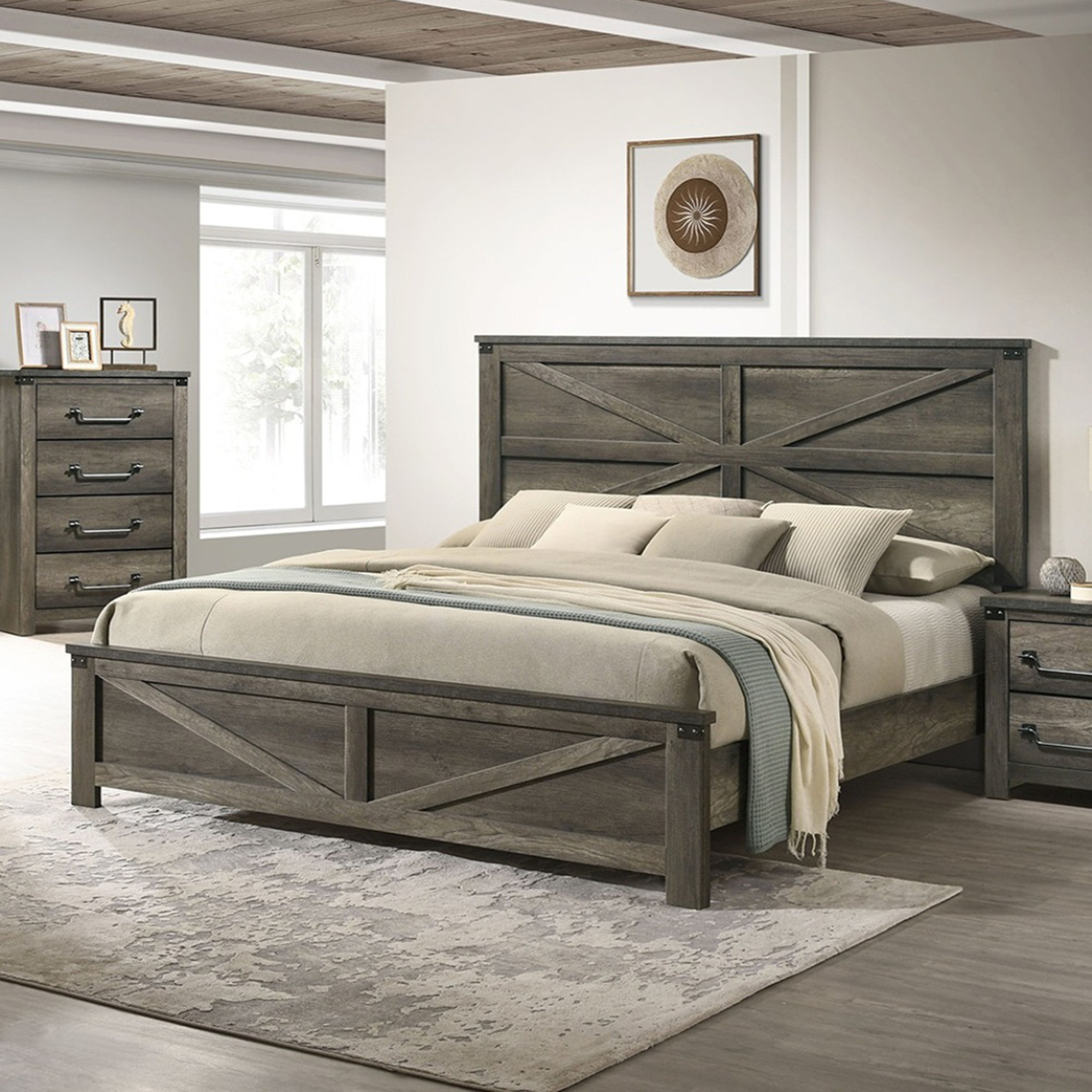Gracie Oaks Wooden Bed | Wayfair